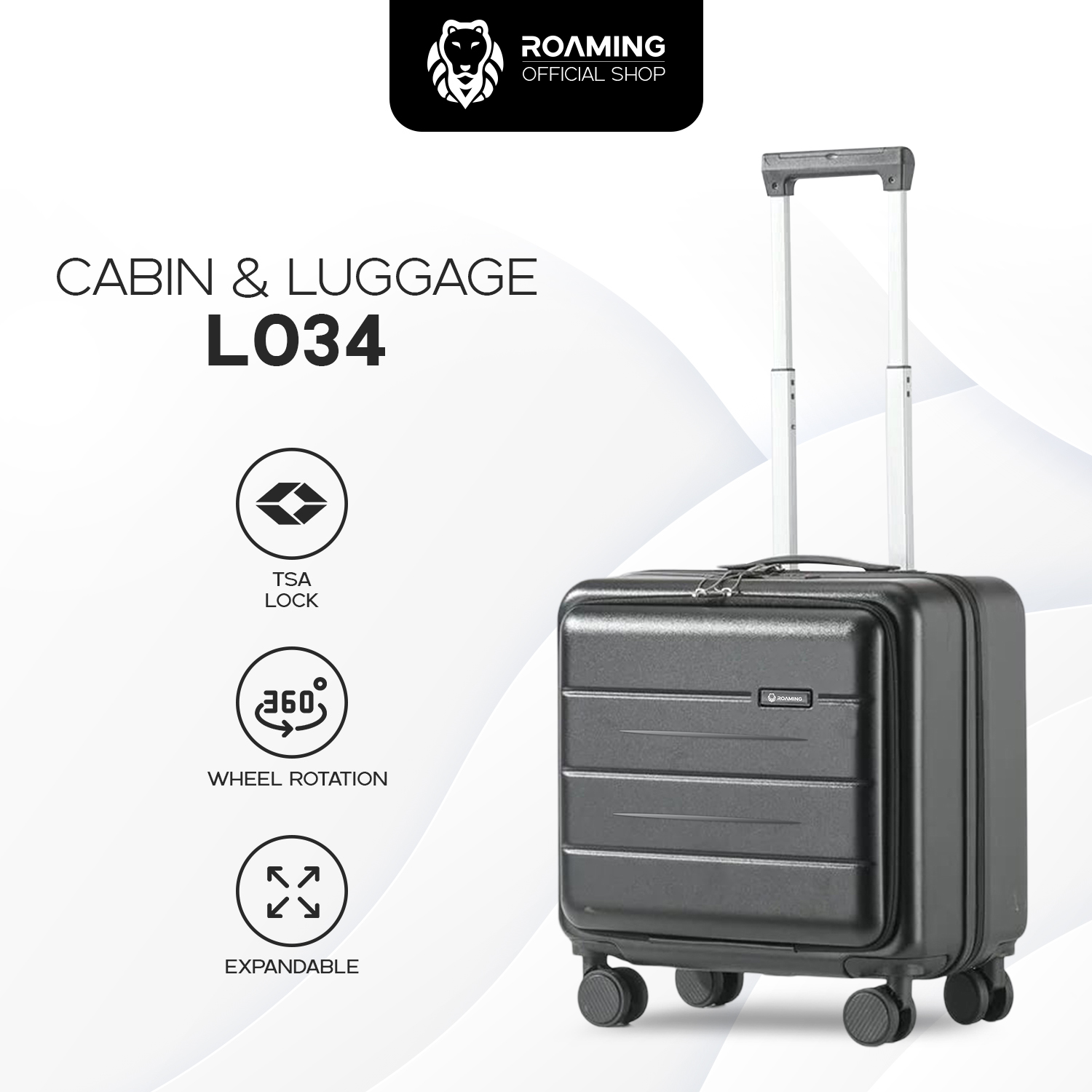 Jual Roaming Koper Kabin Mini Size 18 Inch Laptop/Tab Compartment ...