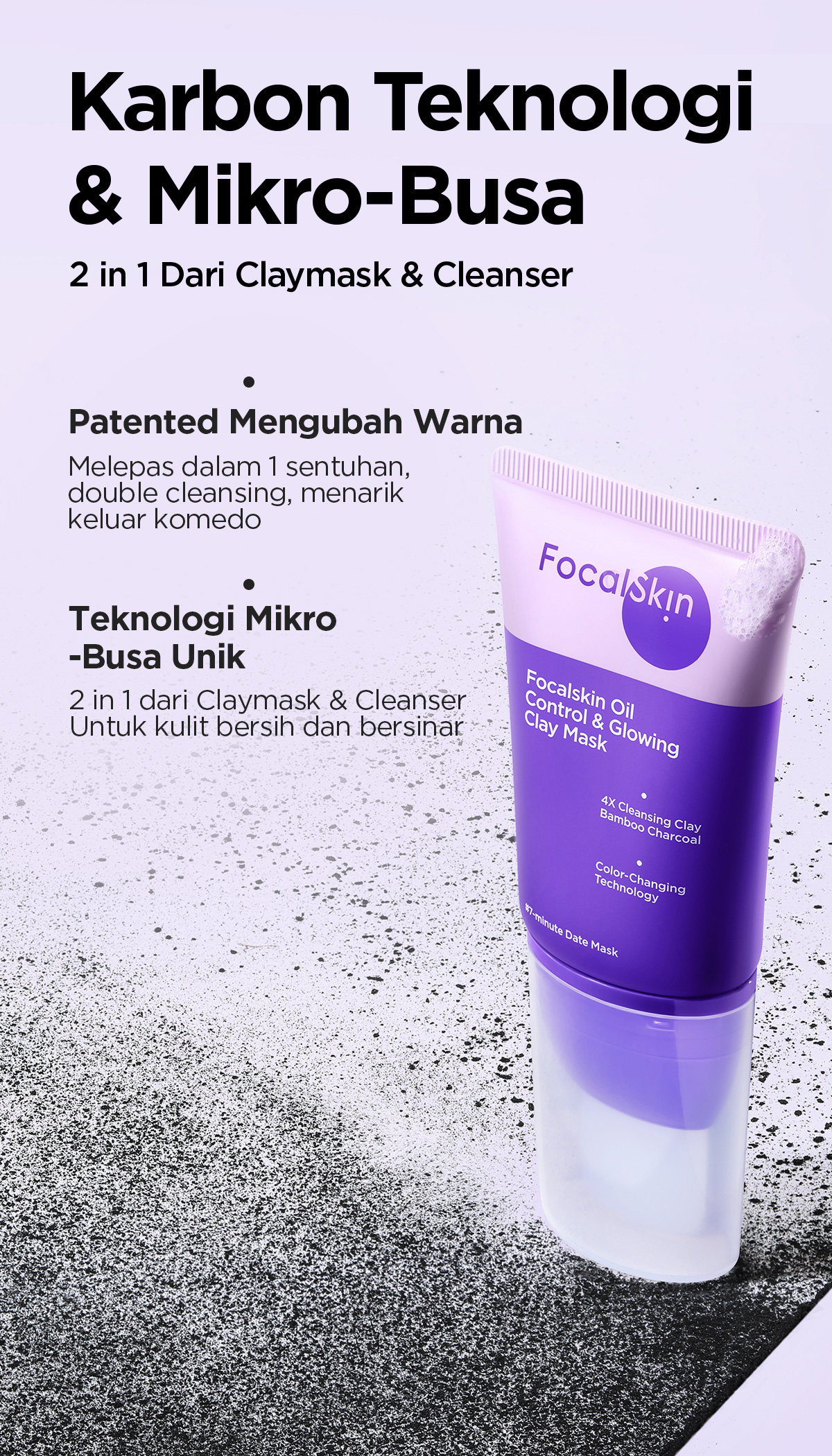 Jual [NEW LAUNCH] FOCALSKIN Oil Control & Glowing Clay Mask Color Clay ...