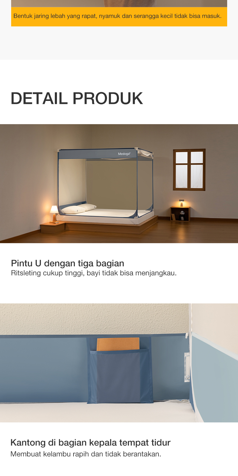 Jual Medoga Kelambu Tidur Polos Anti Jatuh Anti Nyamuk Bayi Anak Dewasa ...