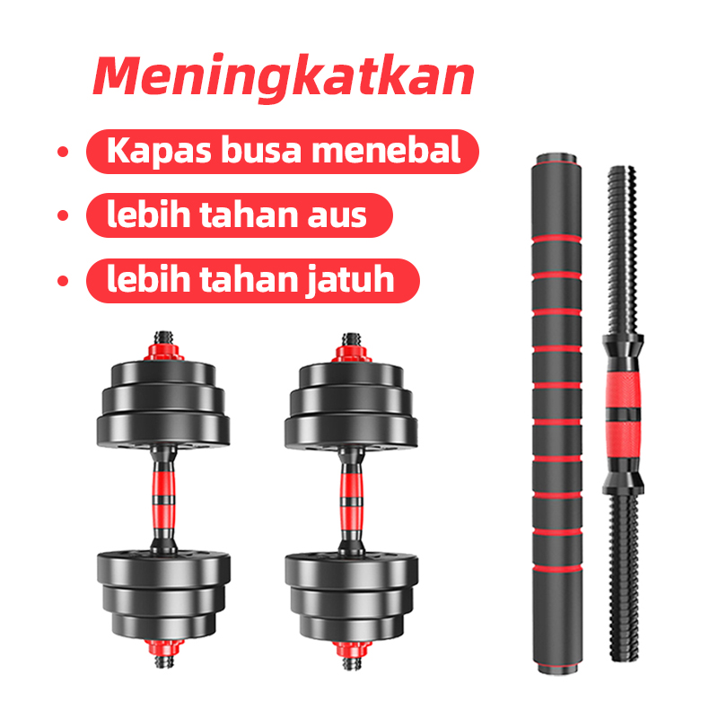 Jual KUCADI/ Dumbell Set/10kg Dumbel kebugaran /PVC Alat Olahraga Beban Angkat Besi/barbel set ...