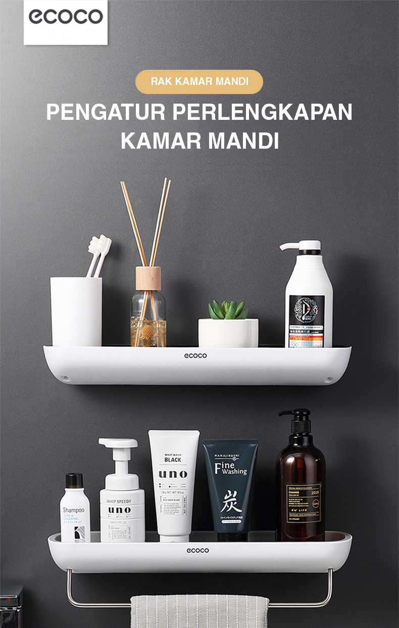 Jual ECOCO Bathroom Shelf Storage Organizer - Rak Sabun Skincare Toilet | Shopee Indonesia