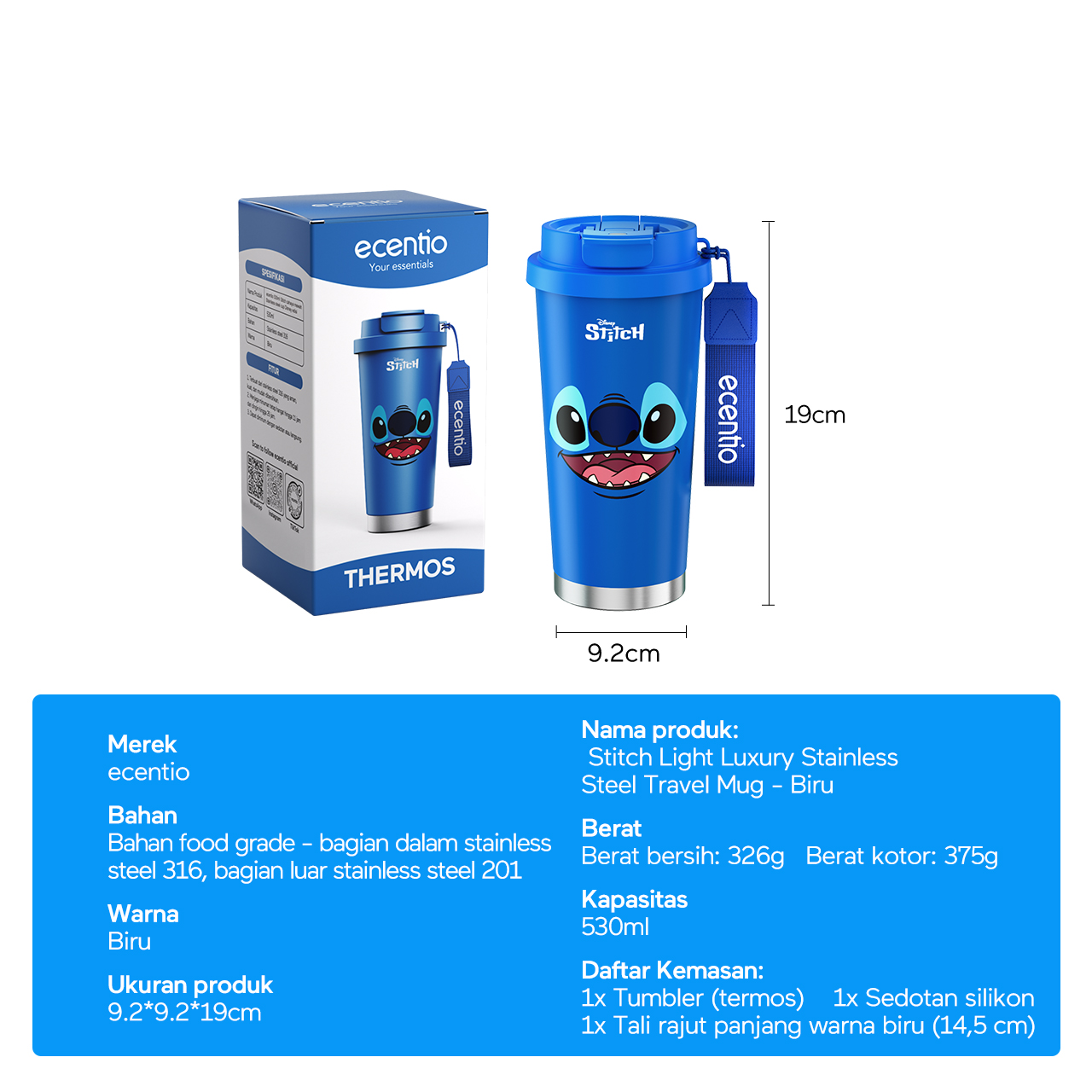 Jual ecentio X Toy story tumbler minum Disney lotso & stitch premium ...