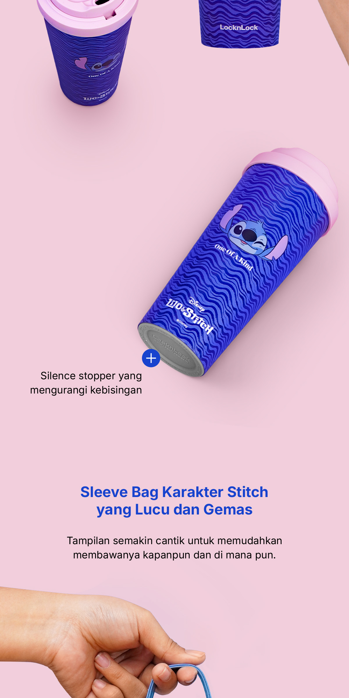 Jual LocknLock One Touch Clip Tumbler Disney Stitch Edition | Shopee ...