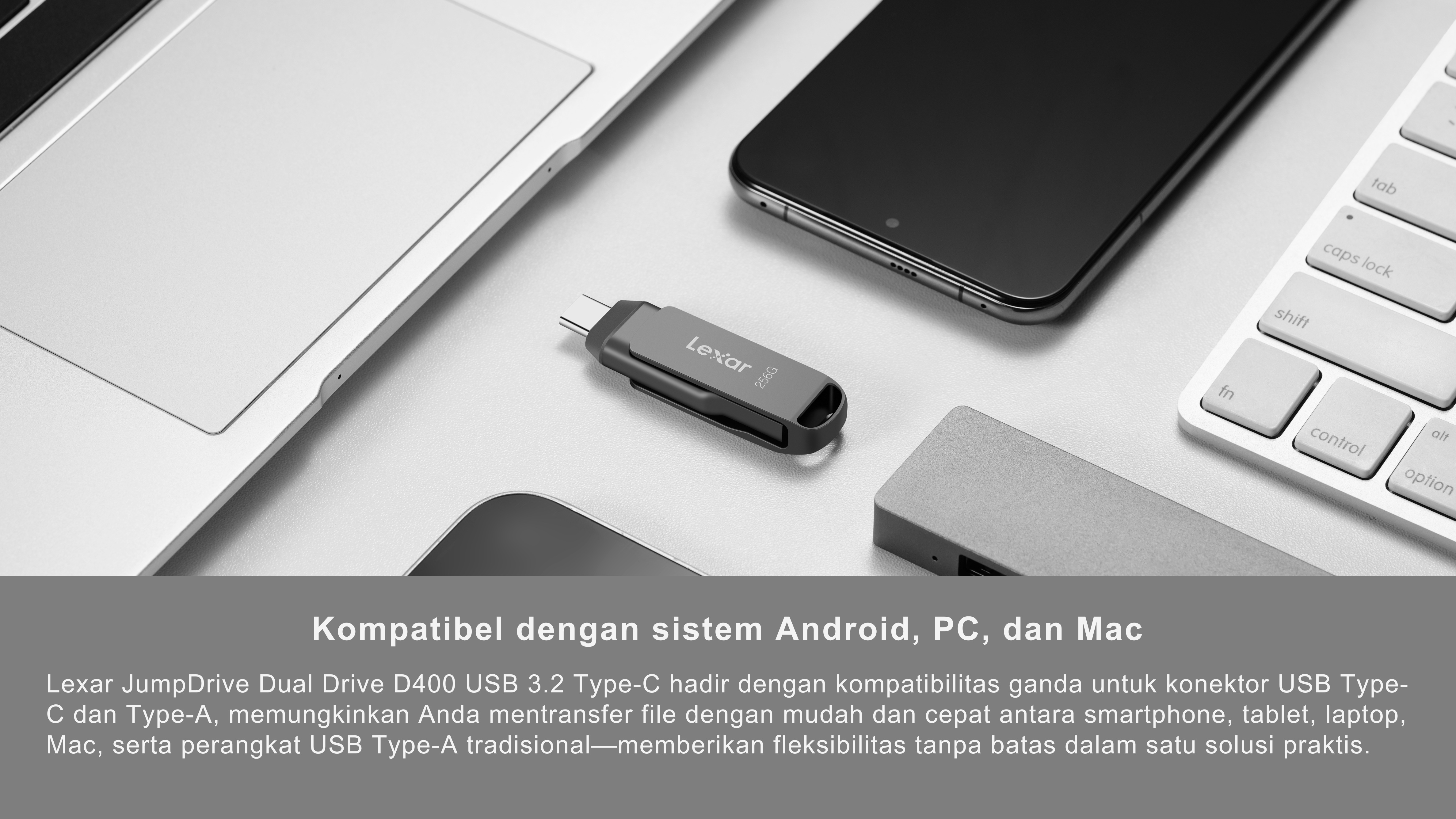 Jual Lexar JumpDrive Dual Drive D400 USB 3.2 Type-C - 256GB | Shopee ...