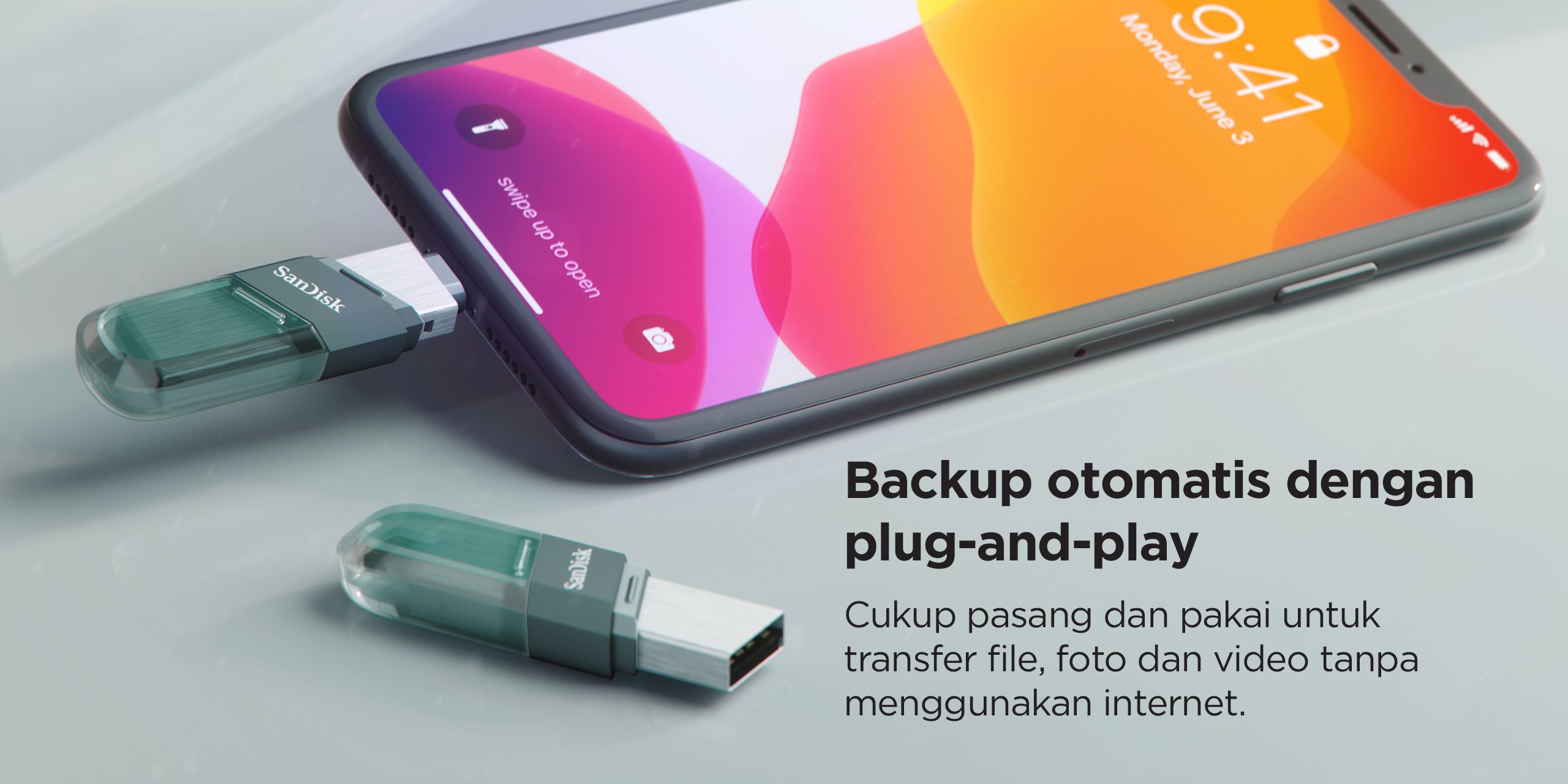 Jual SANDISK iXpand Flip 128GB Flash Drive OTG Lightning USB 3.1 for ...