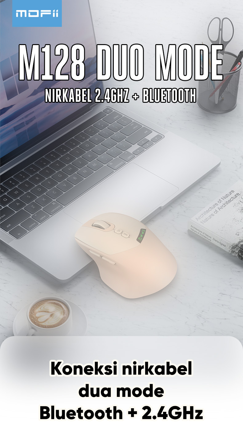 Jual MOFI Mouse Wireless 2.4GHz + Bluetooth Rechargeable Baterai Type-C ...