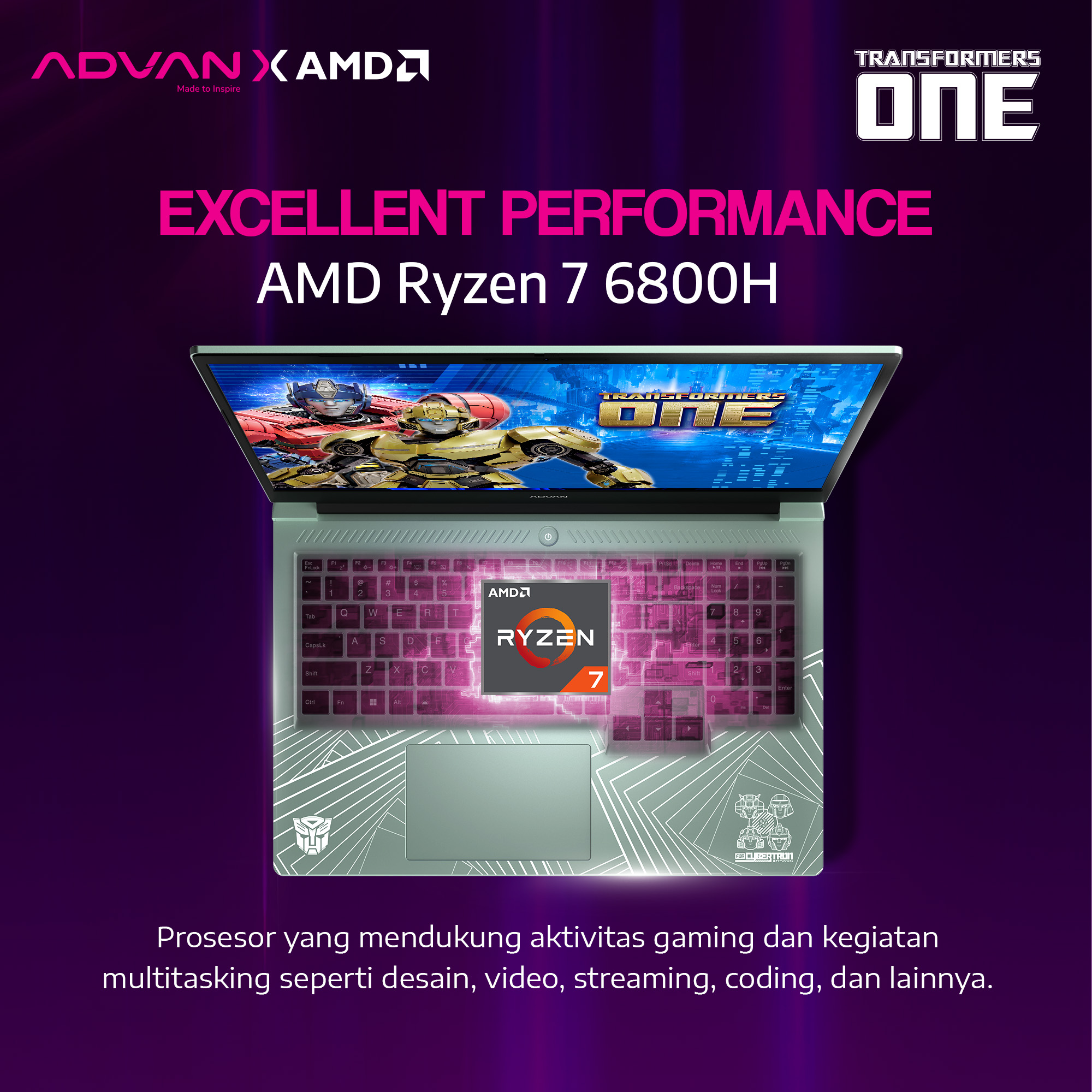 Jual [EXCLUSIVE LAUNCH] ADVAN Laptop Gaming Pixwar x Transformers | AMD ...