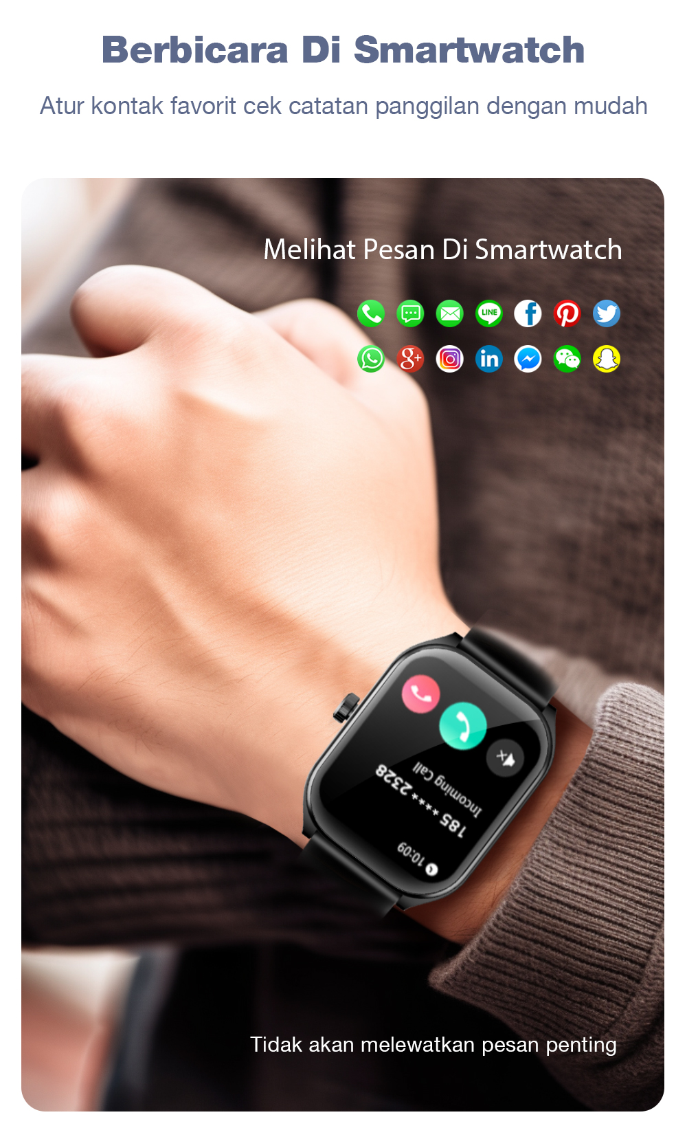 Jual Aolon Curve Jam Tangan Smartwatch Tahan Air IP68 Layar IPS ...