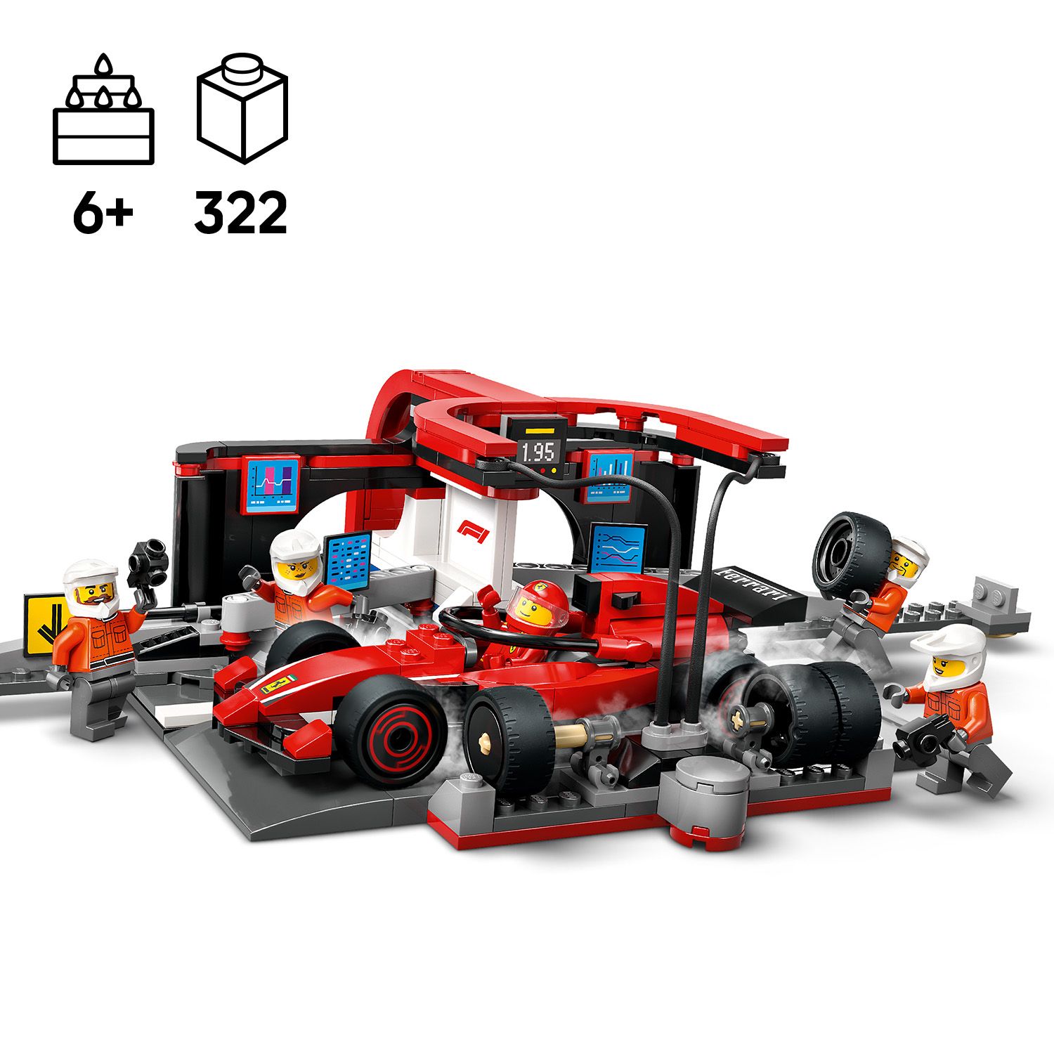Jual LEGO City 60443 F1 Pit Stop & Pit Crew with Ferrari Car (322 ...