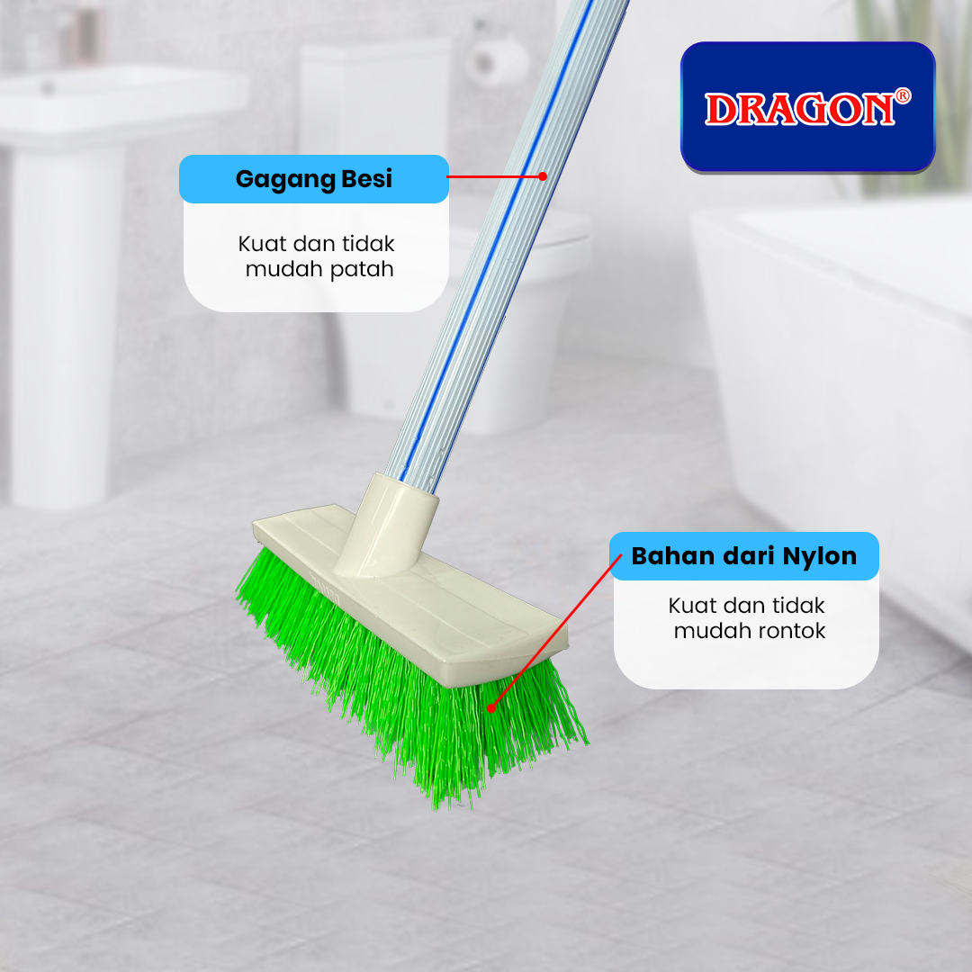 Jual DRAGON D932 Sikat Dorong Lantai WC Toilet 110 Cm Pembersih Kamar Mandi Cleaning Brush ...