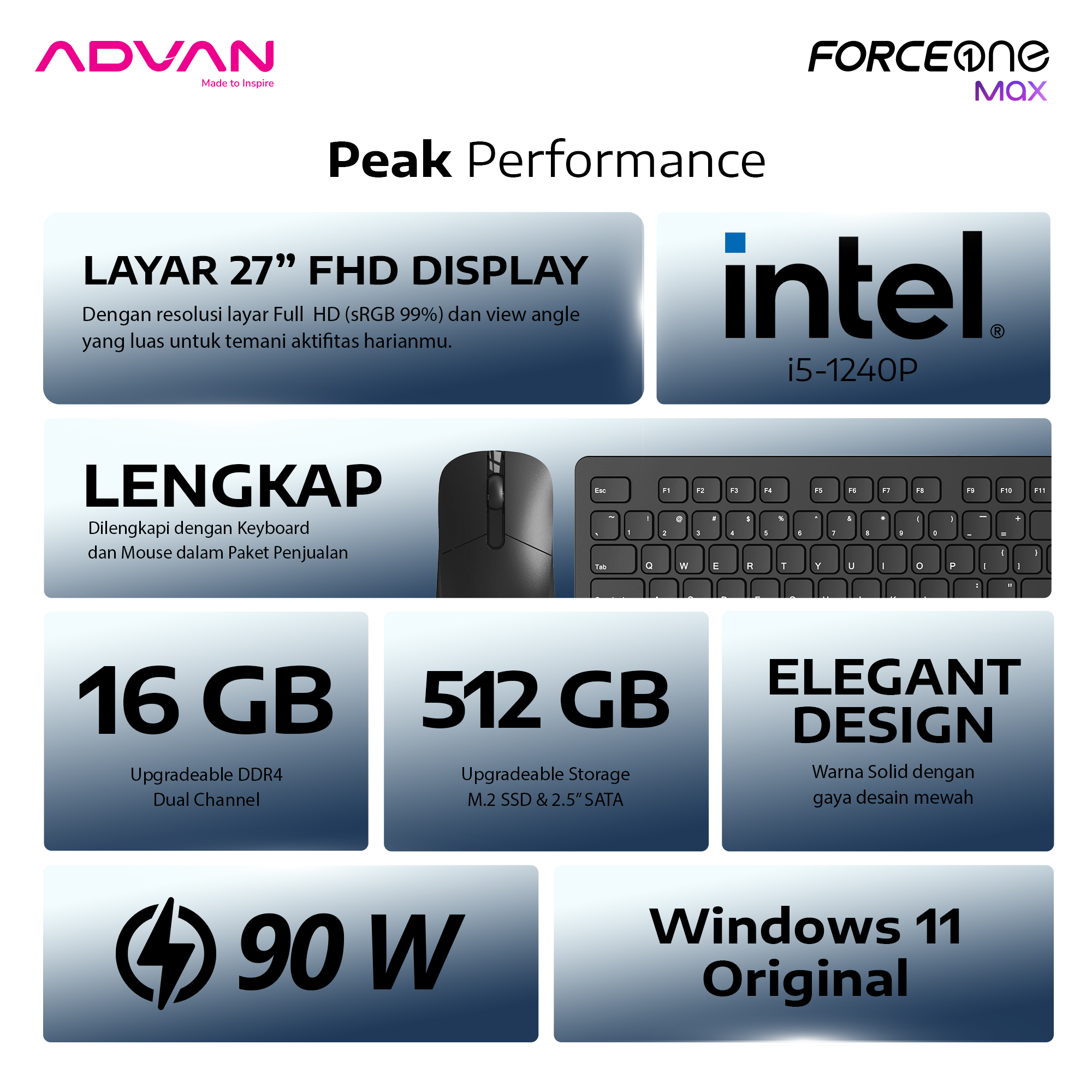 Jual [New Launch] ADVAN Force One Max AIO PC Gaming 27 Inch 100Hz Intel ...