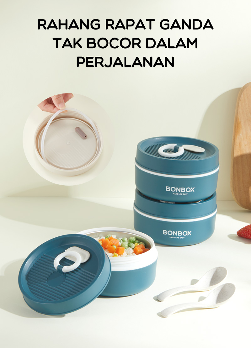 Jual 【VOUCHER 30K】BONBOX Kotak Makan Kotak Bekal Plus Sendok Tempat Makan Bento Stainless Steel ...