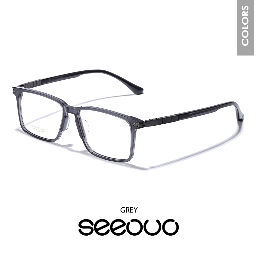 Jual Seeouo Frame Kacamata Plano Lens Titanium Simple Model Kotak Stylish Business Fashion Pria ...
