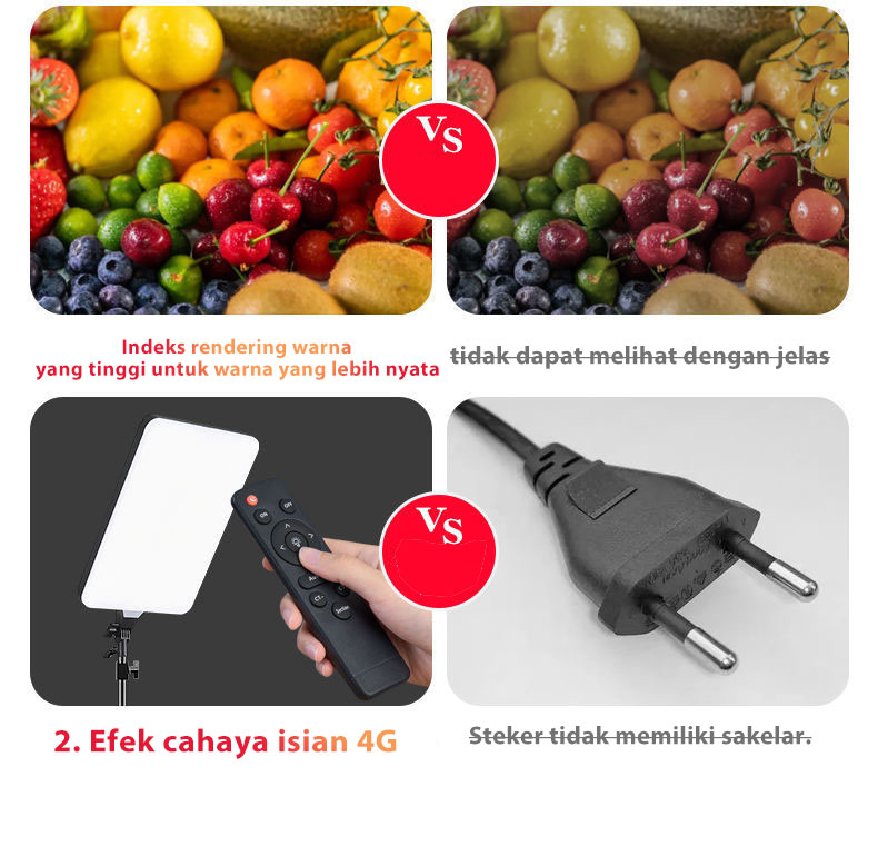 Jual KAIY Lampu panel datar video LED 11/16/19/24/32 inci +Tripod ...