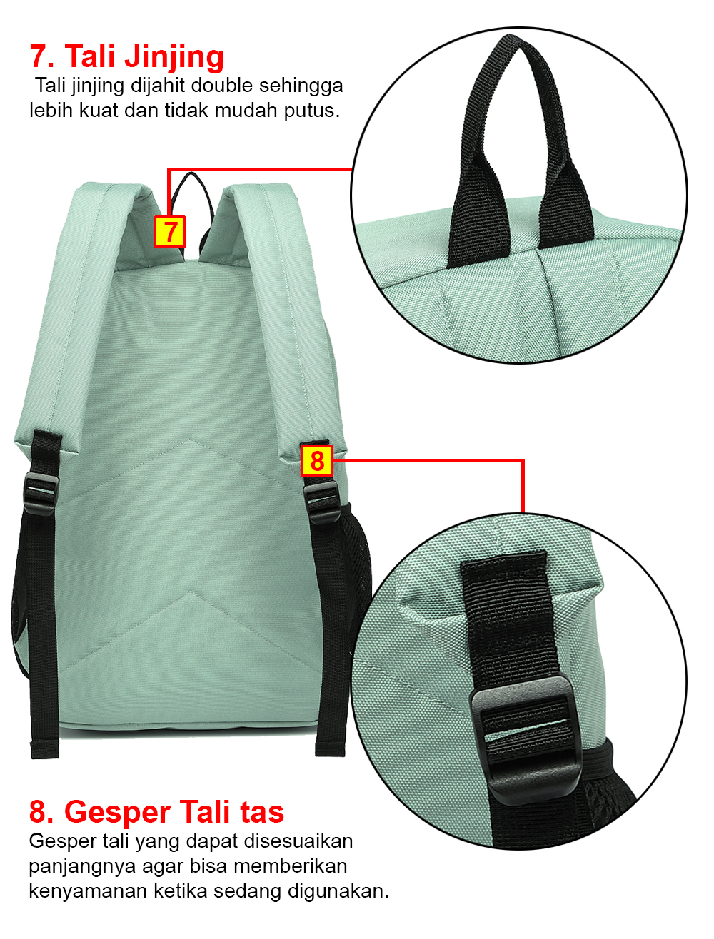 Jual Navy Club Tas Ransel Laptop Kasual EIBB - Backpack Daypack Up to 14 inch Tas Pria Wanita ...