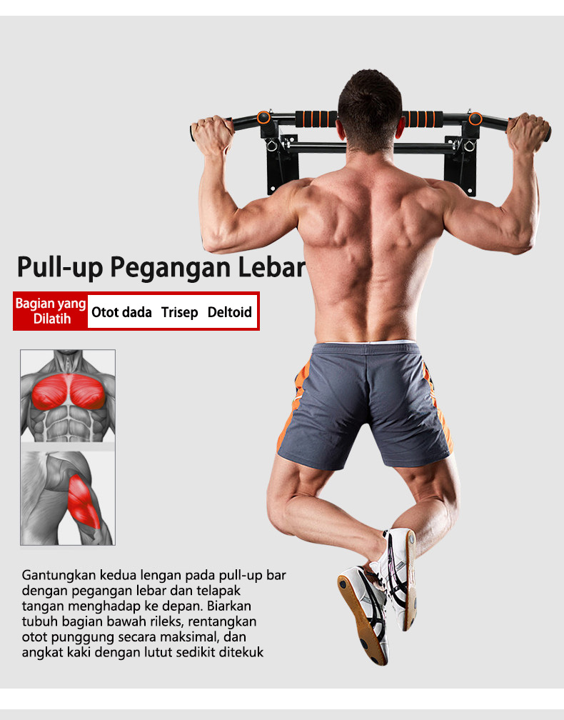 Jual Alat Pull-Up Multifungsi untuk Dalam Ruangan, Dipasang di Dinding ...