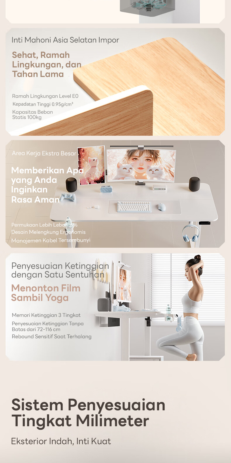 Jual Xpanse Meja Kerja Elektrik Adjustable Standing Desk Meja Belajar ...