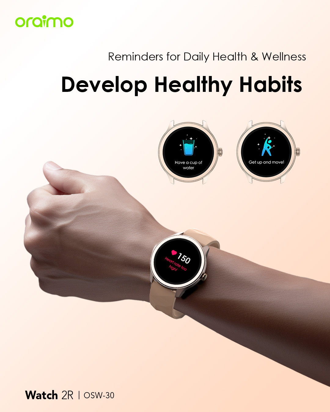 Jual (NEW LAUNCHING) oraimo Smartwatch Jam Tangan Watch 2R OSW-30 Hijau ...