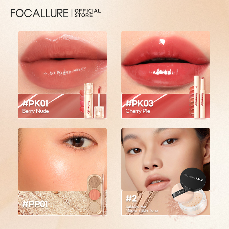 Jual FOCALLURE 4PCS Makeup Set 3IN1 Facial Palette Oil-Control Powder ...