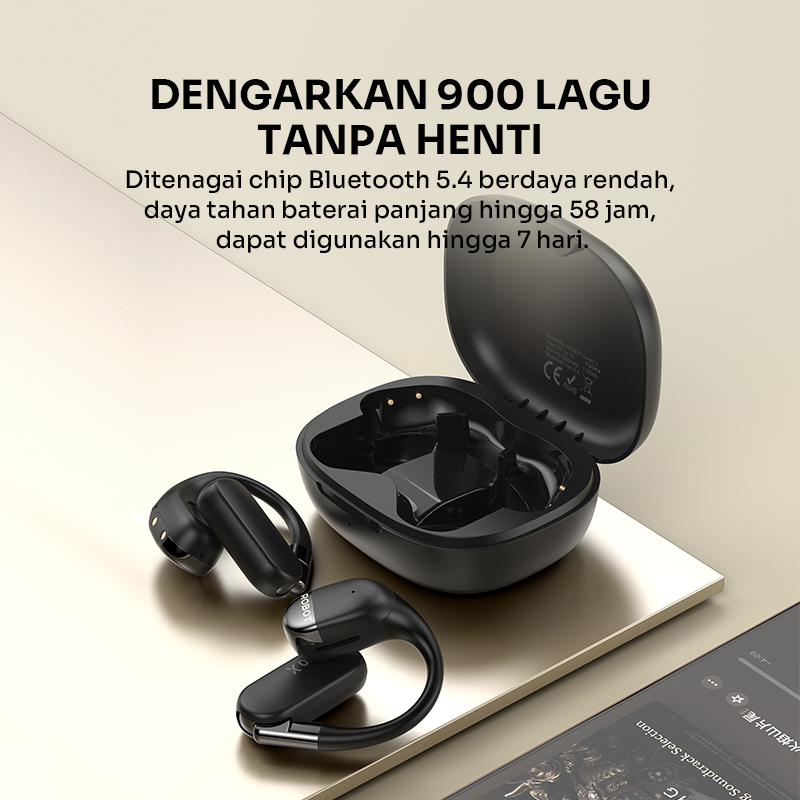Jual ROBOT Earphone OWS Sport IP54 Bluetooth 5.4 TWS True Wireless ...