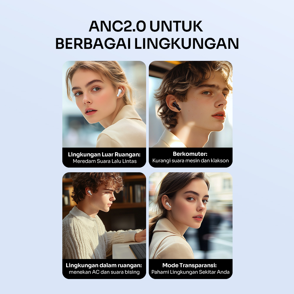 Jual ROBOT New Earphone Bluetooth ANC 2.0 with Bluetooth 5.4 True ...