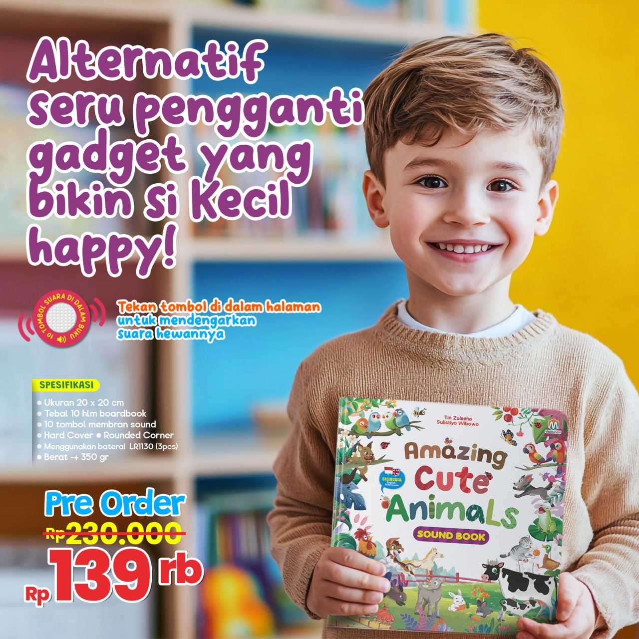 Jual Sound Book Amazing Cute Animals - Buku Cerita Bergambar dengan ...