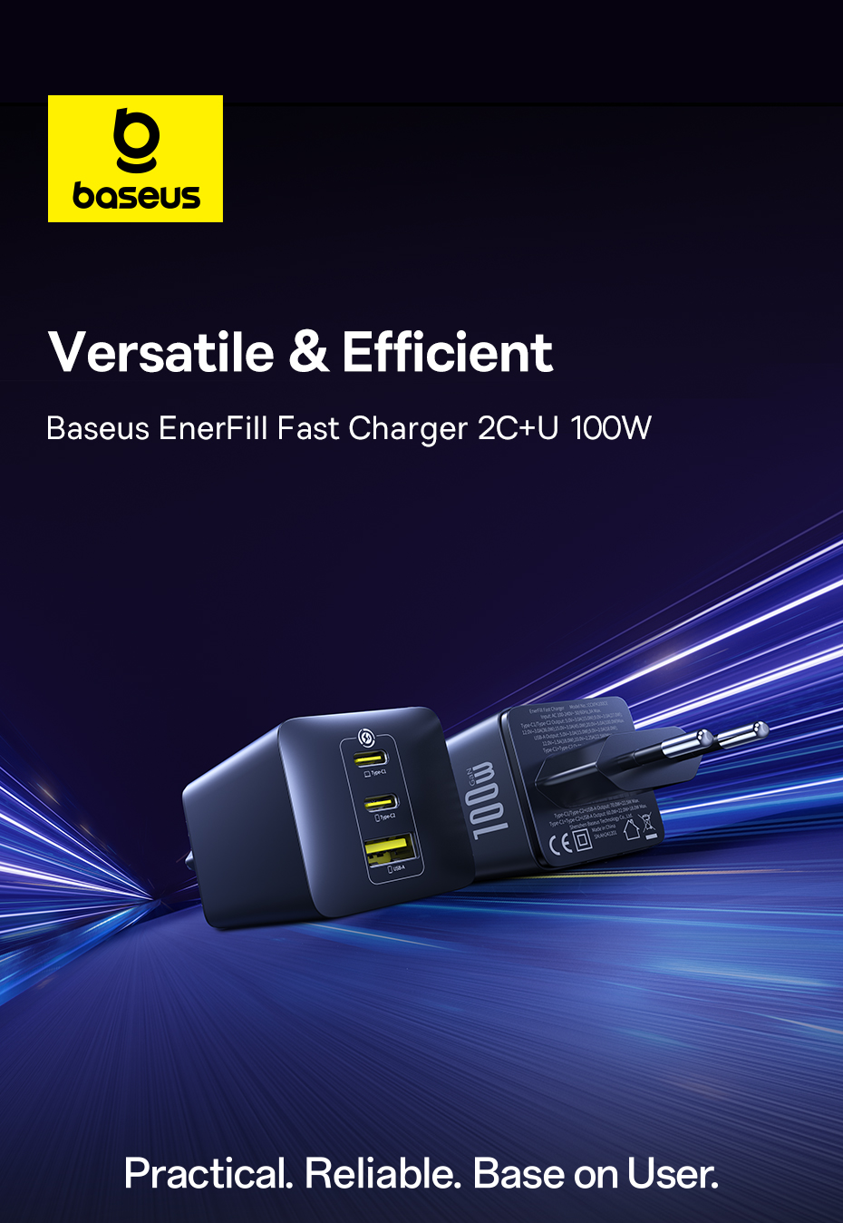 Jual Baseus Charger EnerFill FE11 Multiport 3in1 with 2C+U 100W BCT Fast Charging PPS PD3.0 QC3 ...