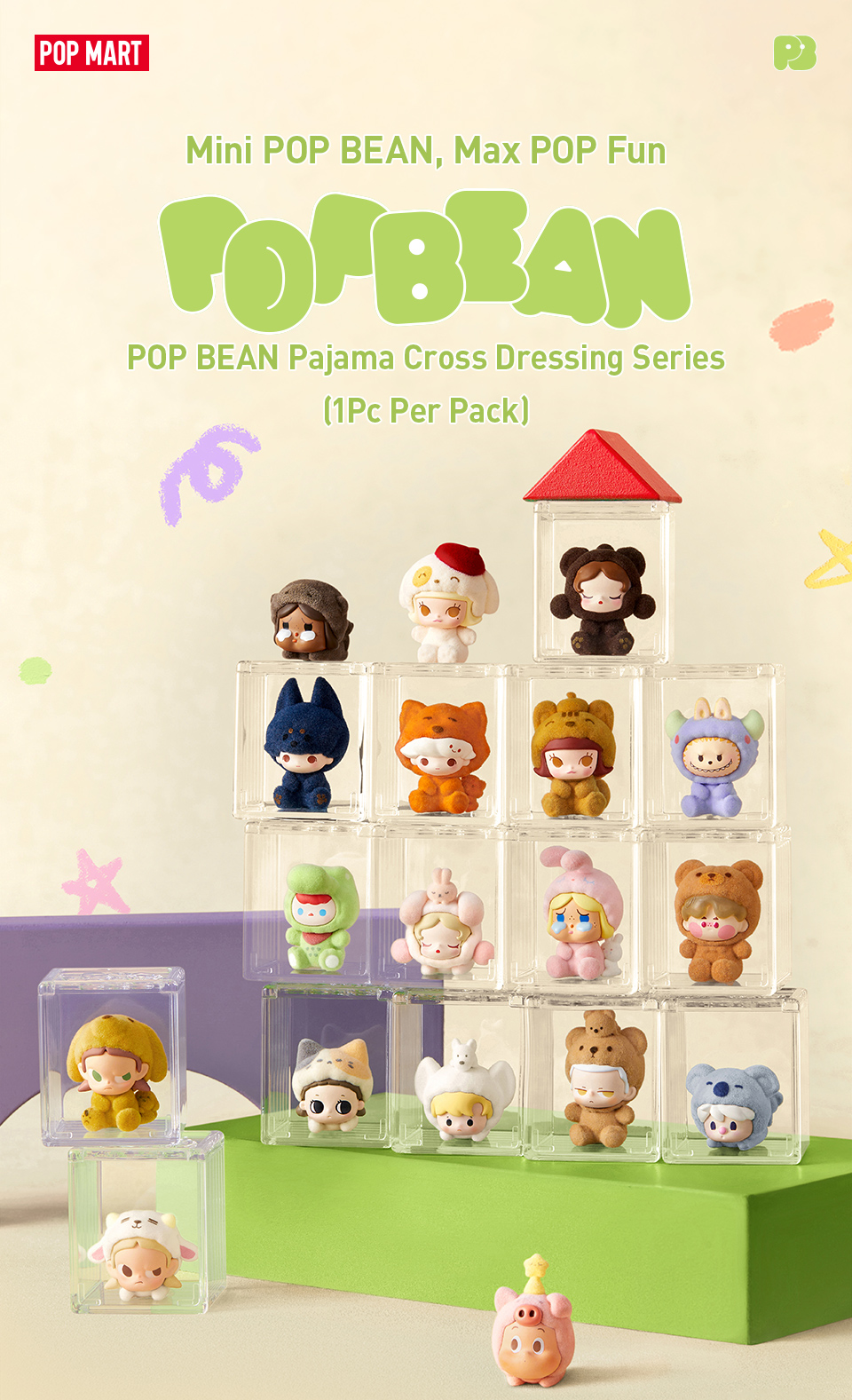 Jual POP MART POP BEAN Pajama Cross Dressing Series (1 Pcs Per Pack ...