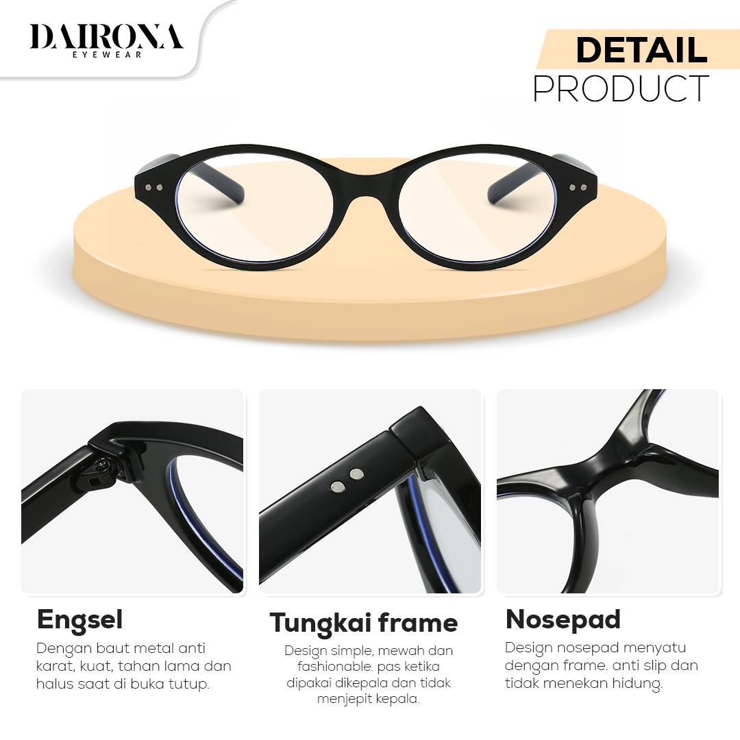Jual Dairona Eyewear Frame Kacamata Photocromic Bisa Minus Lensa Anti ...