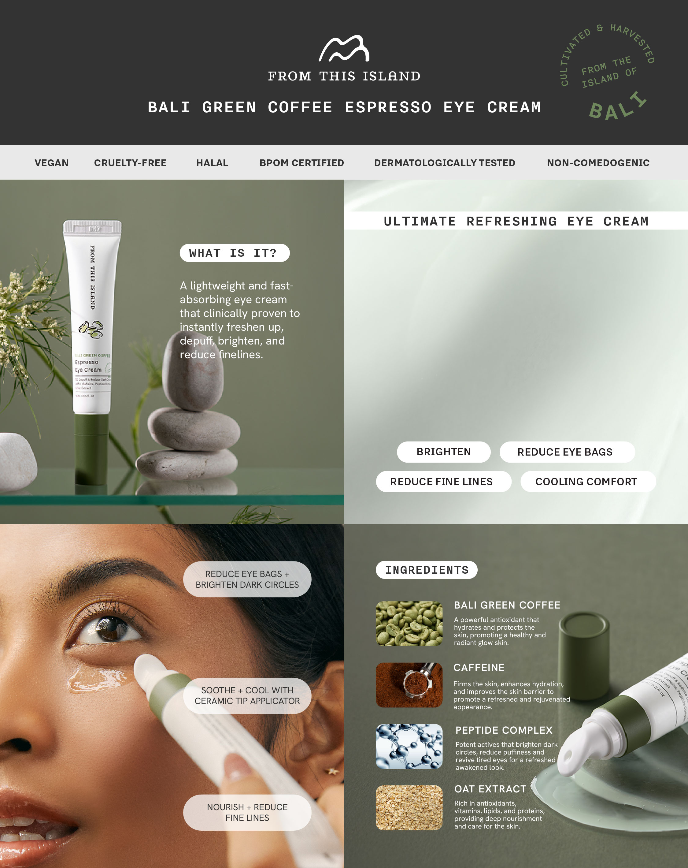 Jual From This Island Bali Green Coffee Espresso Eye Cream | Mengurangi Mata Sembab, Mencerahkan ...