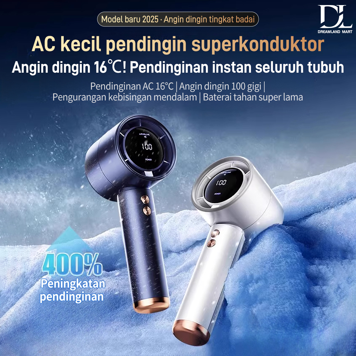 Jual DL Kipas genggam super cepat Strong Wind 100 Gear Wind Speed kipas ...