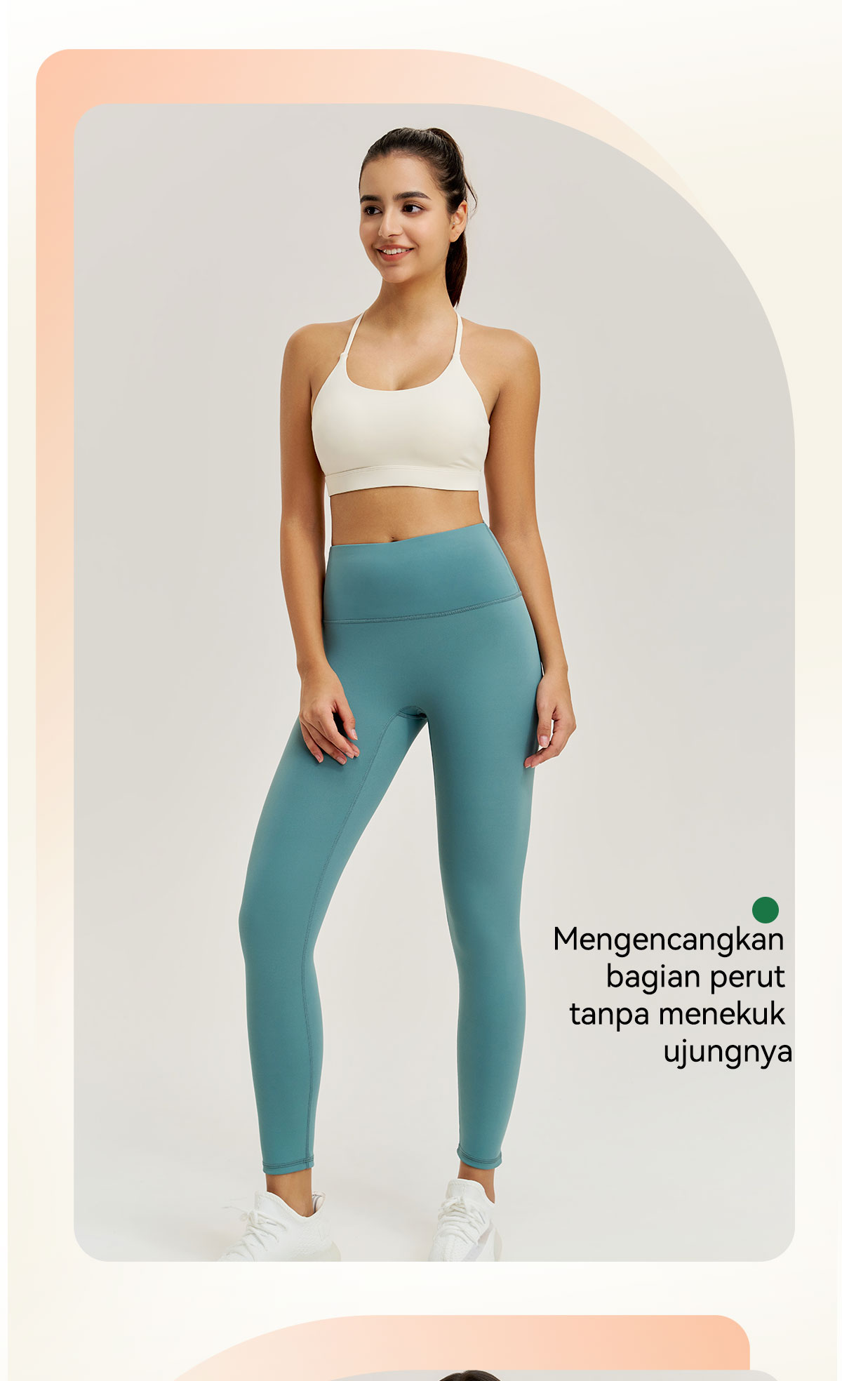Jual COSI ACTIVE Celana yoga wanita warna murni tinggi pinggang tanpa ...
