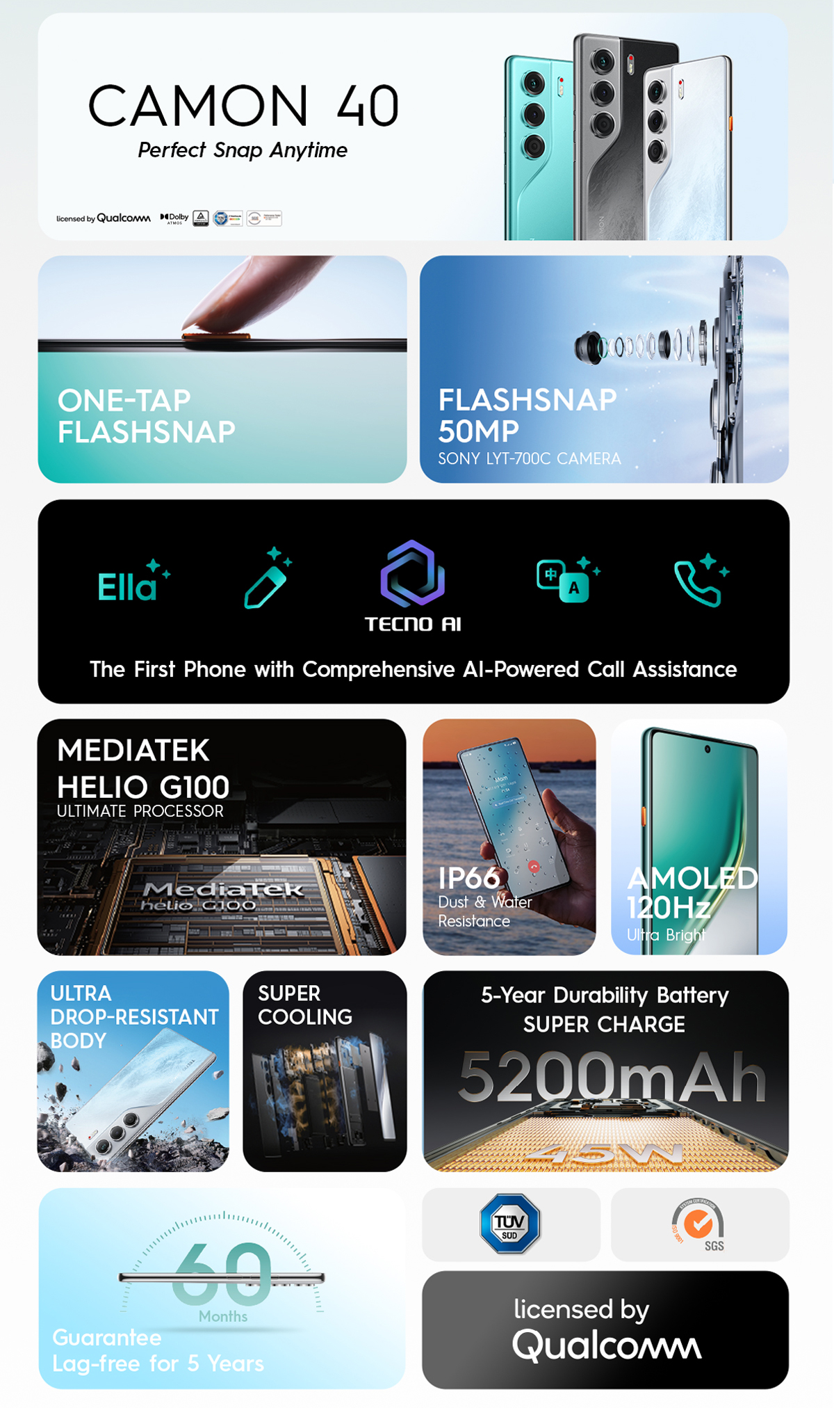 Jual [FLASHSNAP] TECNO CAMON 40 8+8GB*256 GB, 50MP Sony + 8MP Ultra ...