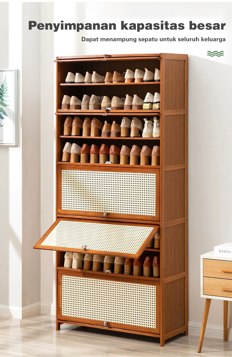 Jual Kosistar-Rak Sepatu Rotan Lemari Sepatu Kayu Rak Sepatu Rumah ...