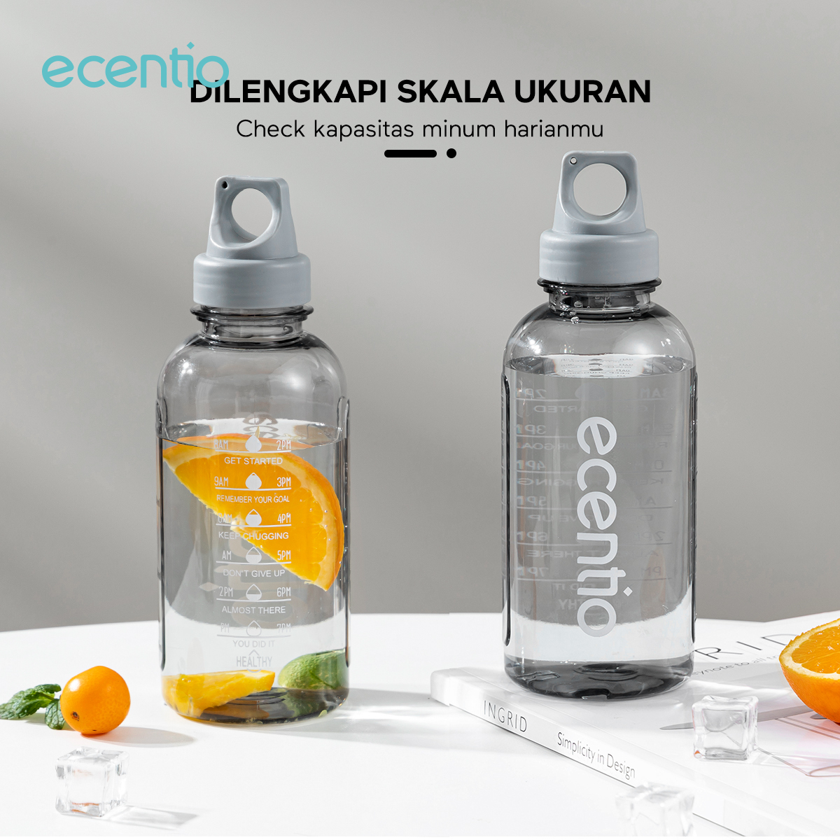 Jual 【Live Exclusive】ecentio sport botol minum portabel 500ml tempat ...