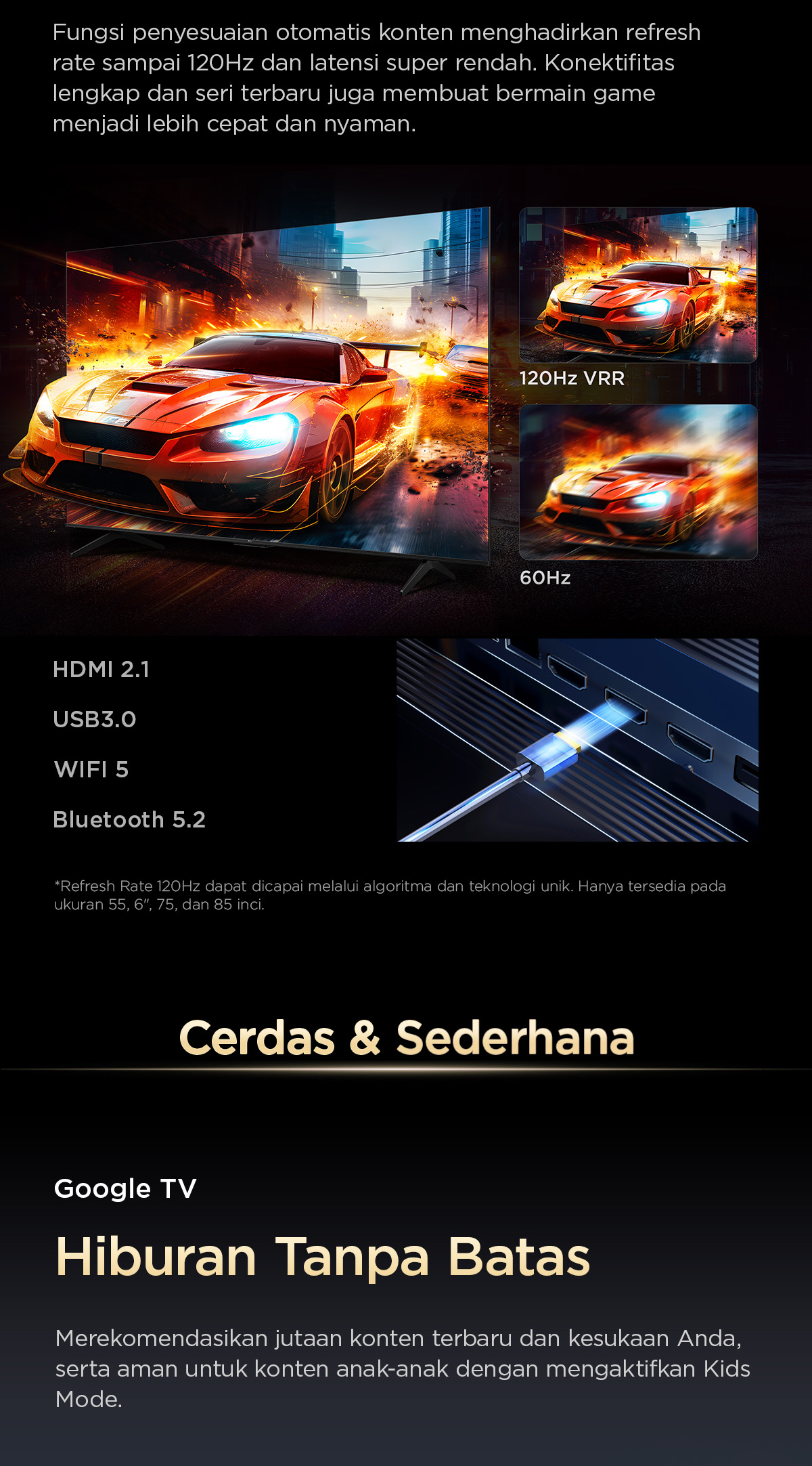 Jual TCL Next Gen QLED 50 inch T6C - 4K Google TV - HVA Panel - HDR 10+ - Dolby Vision & Atmos ...