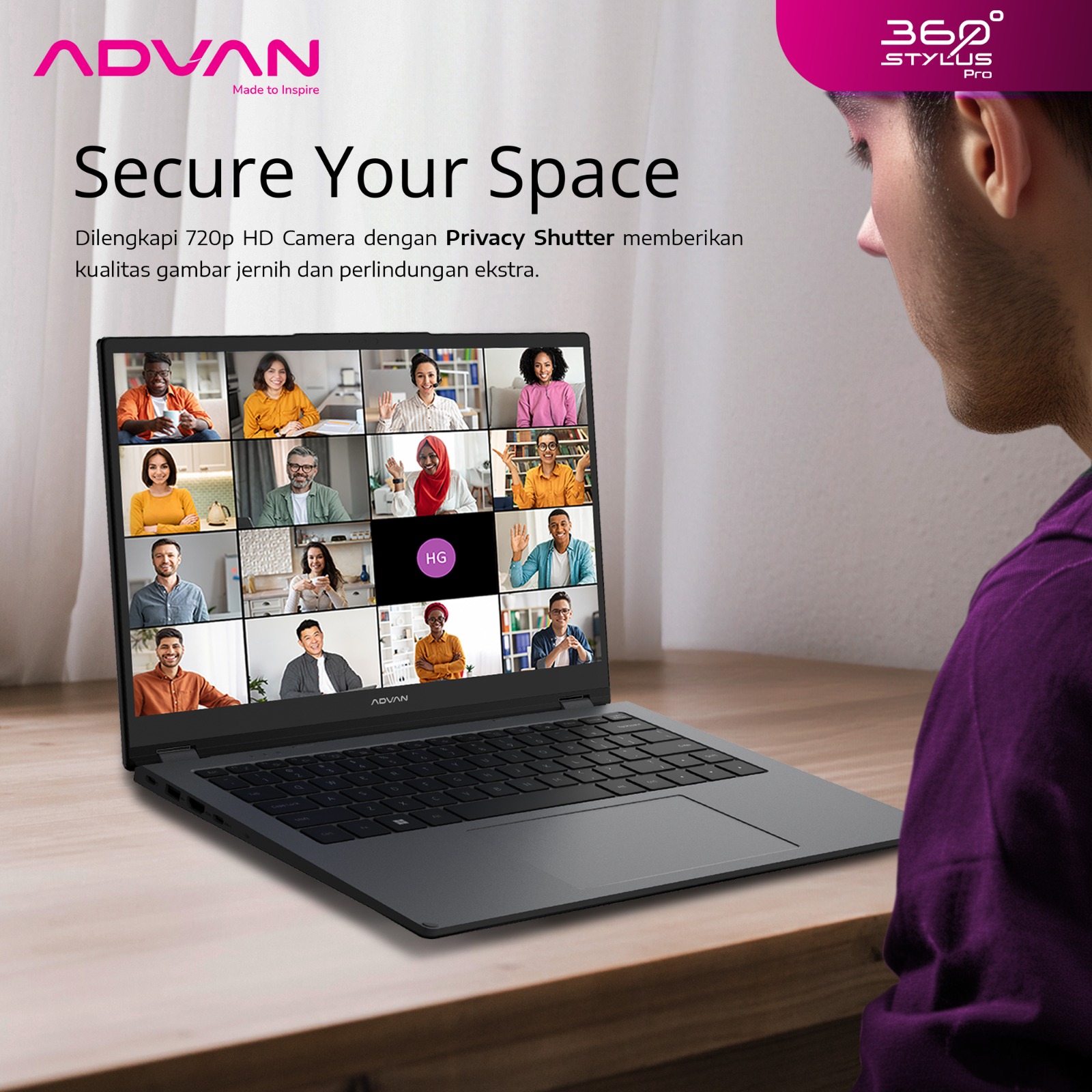 Jual [FREE STYLUS PEN] ADVAN Laptop 360 Stylus Pro Laptop 2 in 1 AMD ...