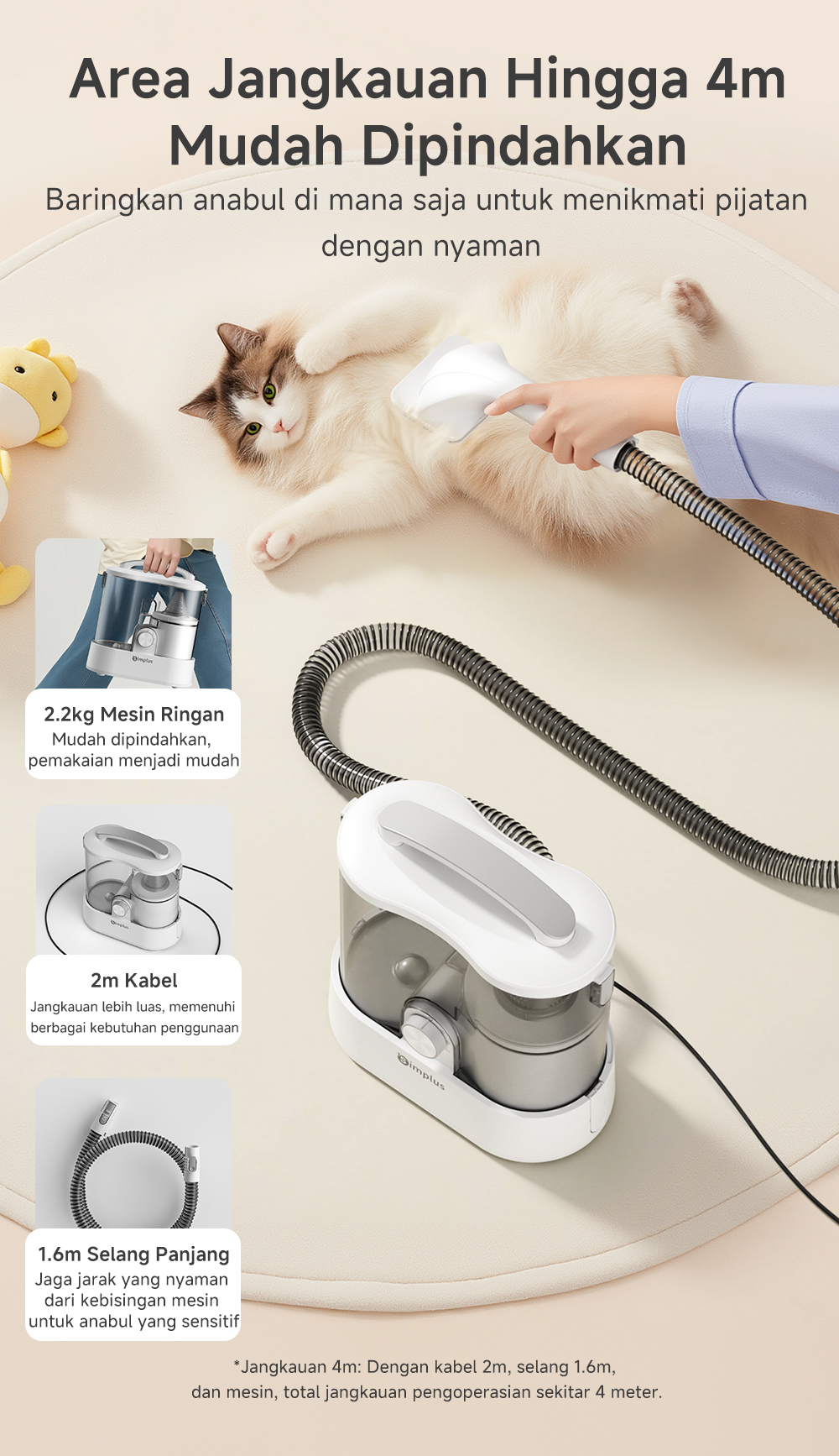 Jual Simplus Pet Grooming Set Perawatan Anjing Kucing Daya Hisap Besar 16000Pa,3.3L Tangki Super ...