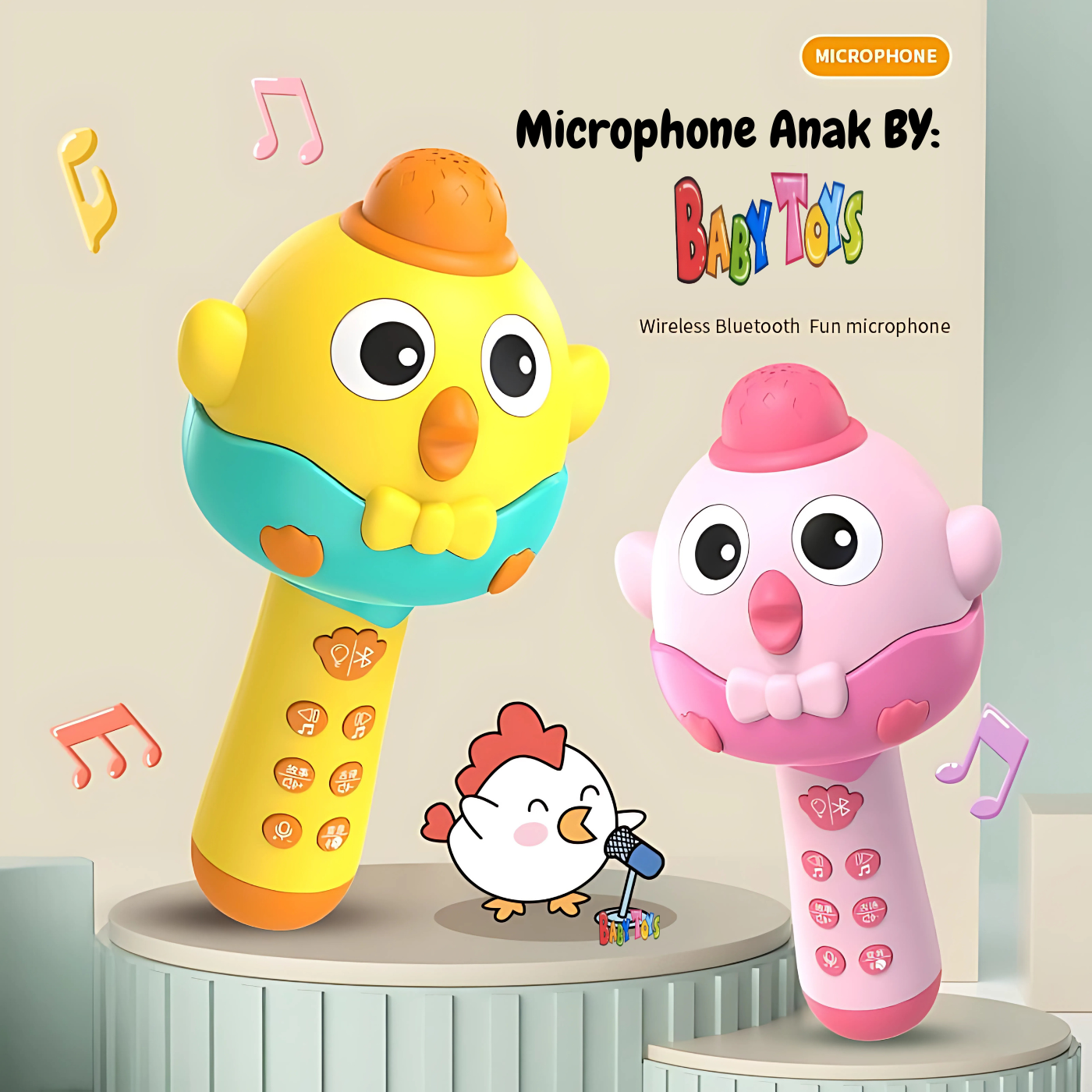 Jual BabyToys Mainan Mikrofon Edukasi Anak Mic Bluetooth Speaker ...