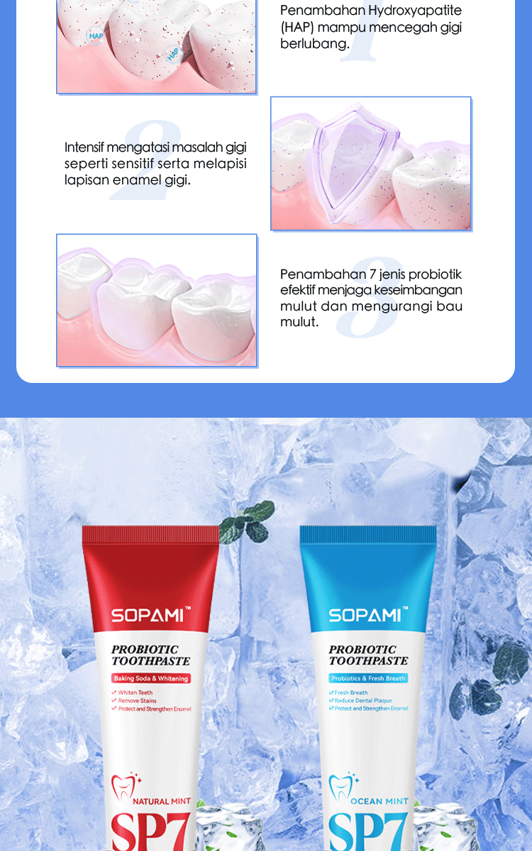 Jual SOPAMI SP7 Pro Pasta Gigi Pemutih Probiotik Perawatan Gusi Nafas ...