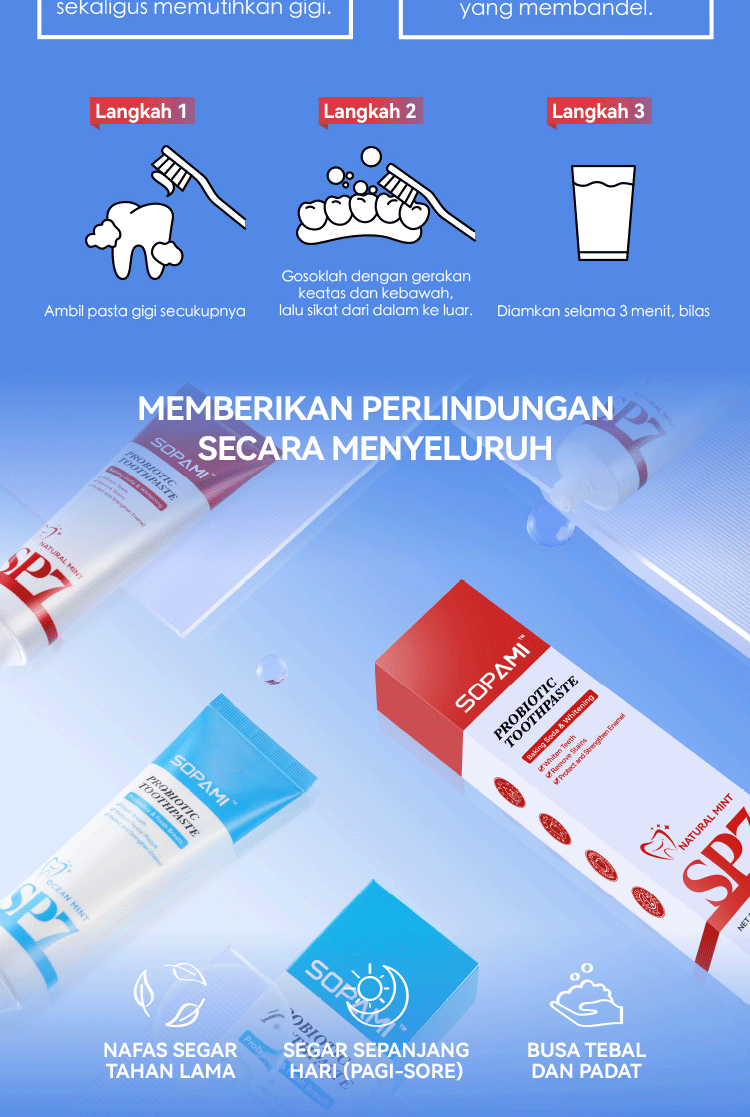 Jual SOPAMI SP7 Pro Pasta Gigi Pemutih Probiotik Perawatan Gusi Nafas ...
