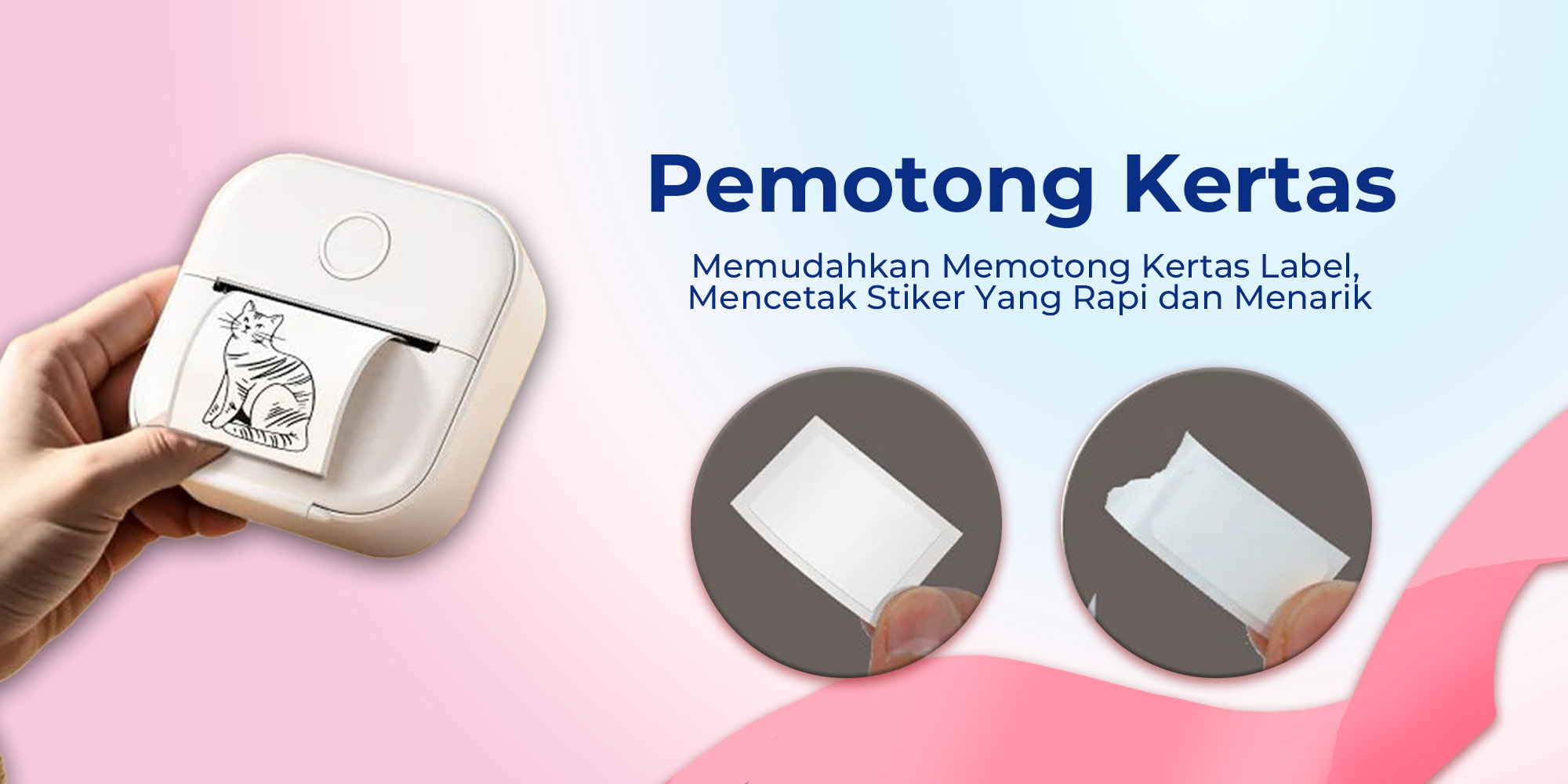 Jual AIMO T02 Mini Stiker Thermal Printer Bluetooth Inkless Pocket 50 ...