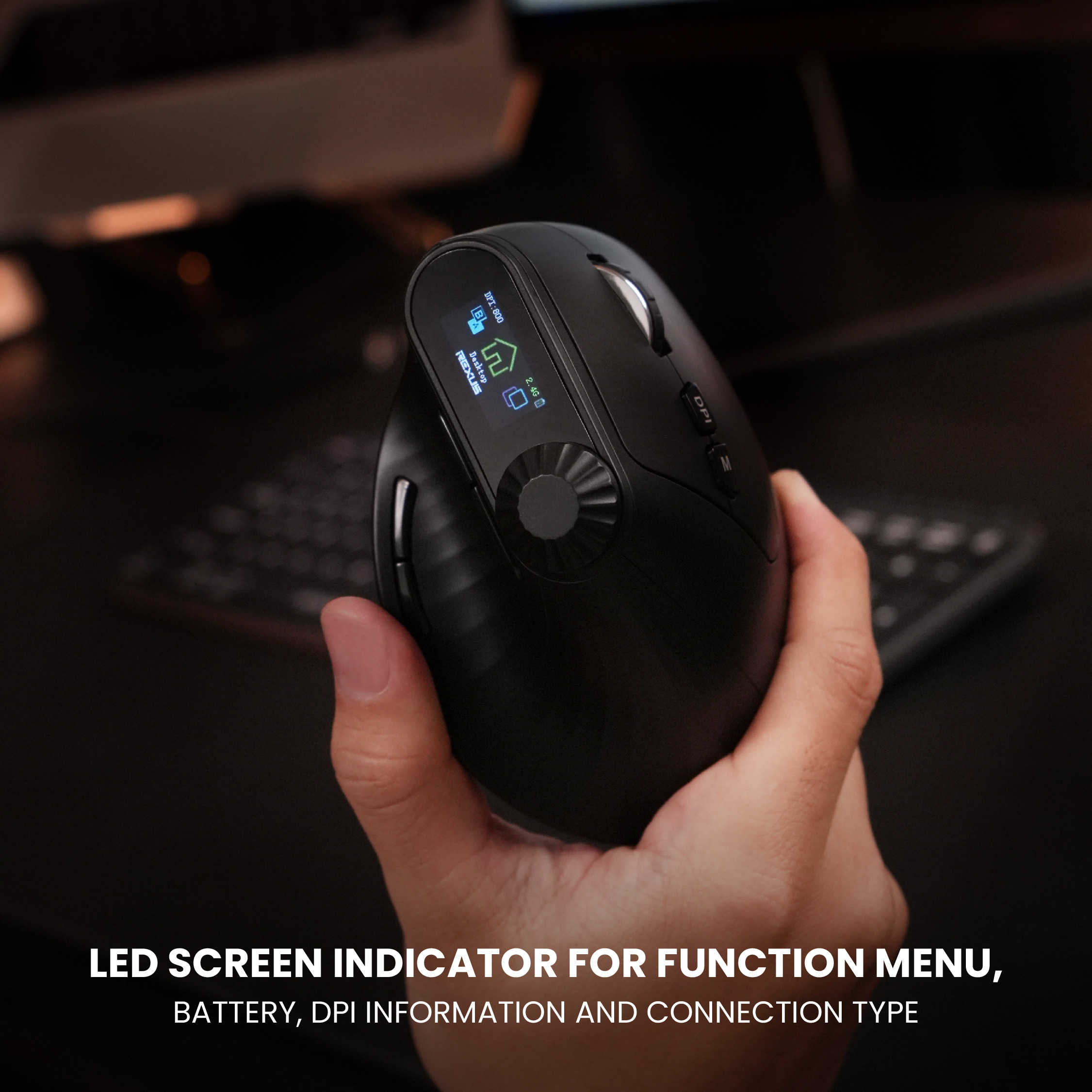 Jual Rexus Clif Pro QV280 Mouse Office Ergonomic Vertical Wireless ...