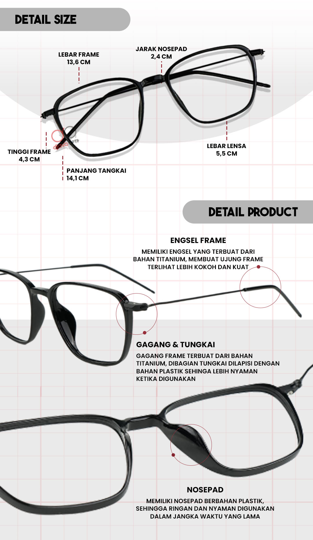 Jual DJAVA OPTIK - Frame Ezra - Kacamata Photocromic Korea Plastik Titanium | Shopee Indonesia