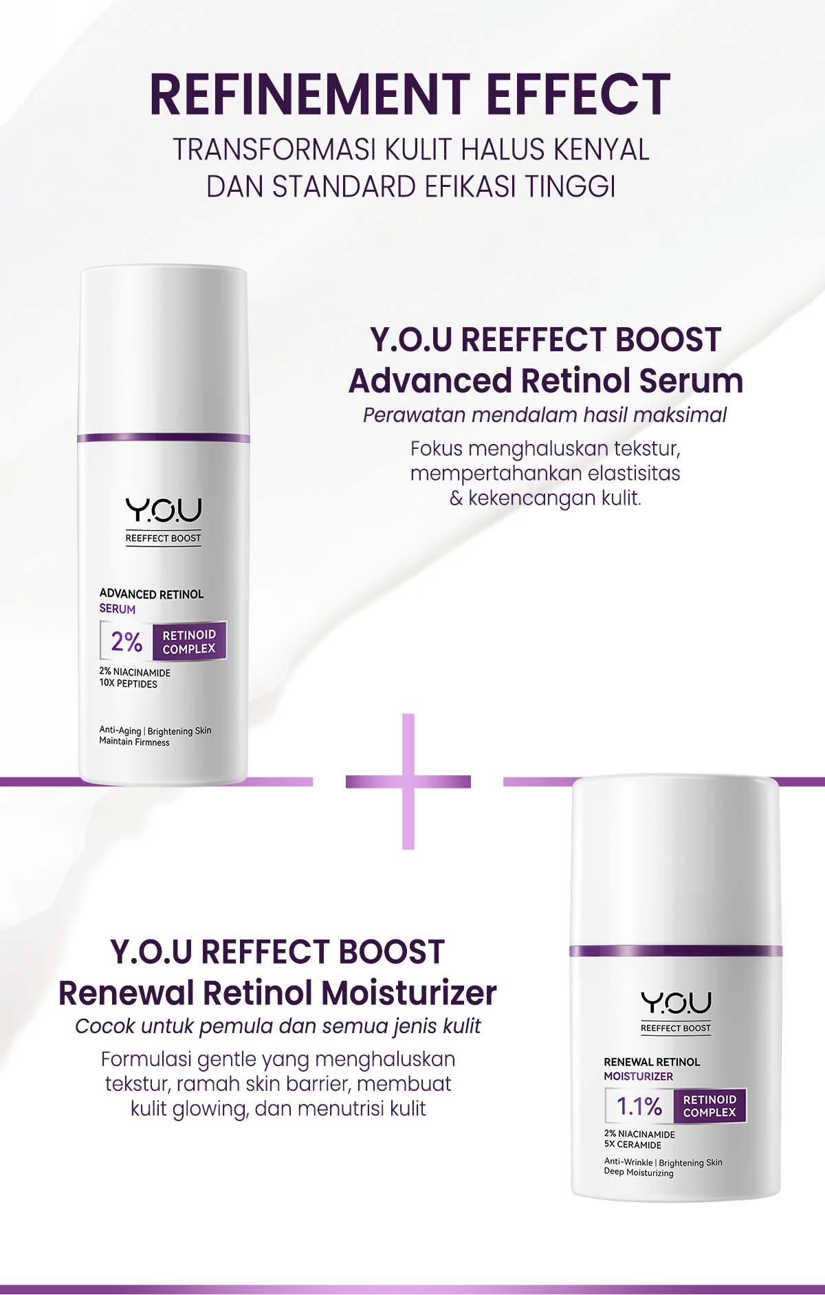 Jual YOU Retinol 2pcs Set Advanced Retinol Serum 15ml + Renewal Retinol ...