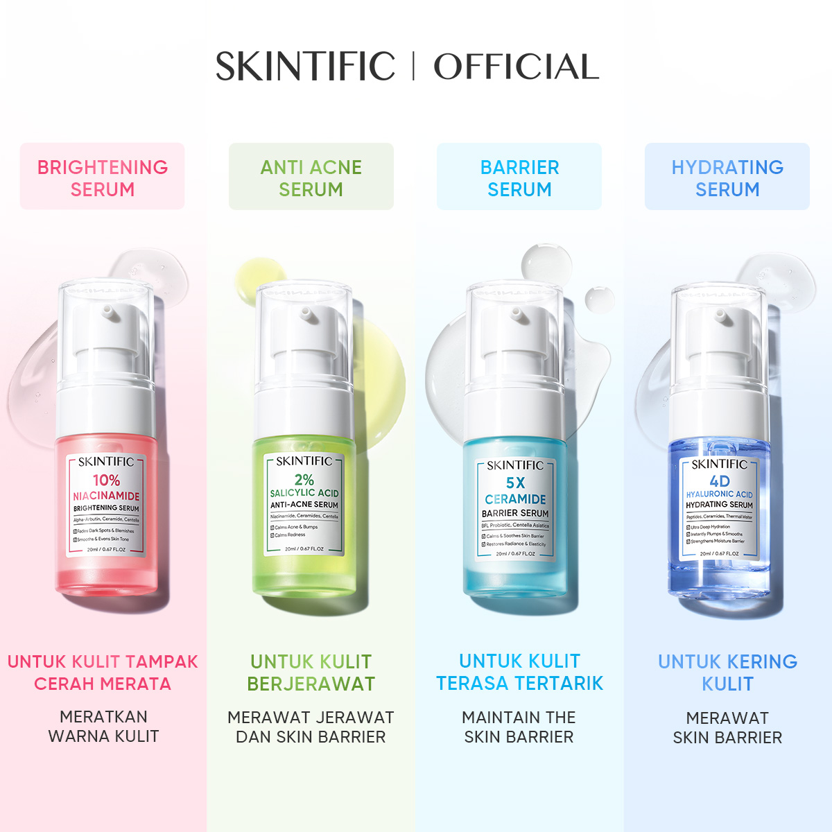 Jual SKINTIFIC Facial Serum Series - Niacinamide Brightening / 5X ...