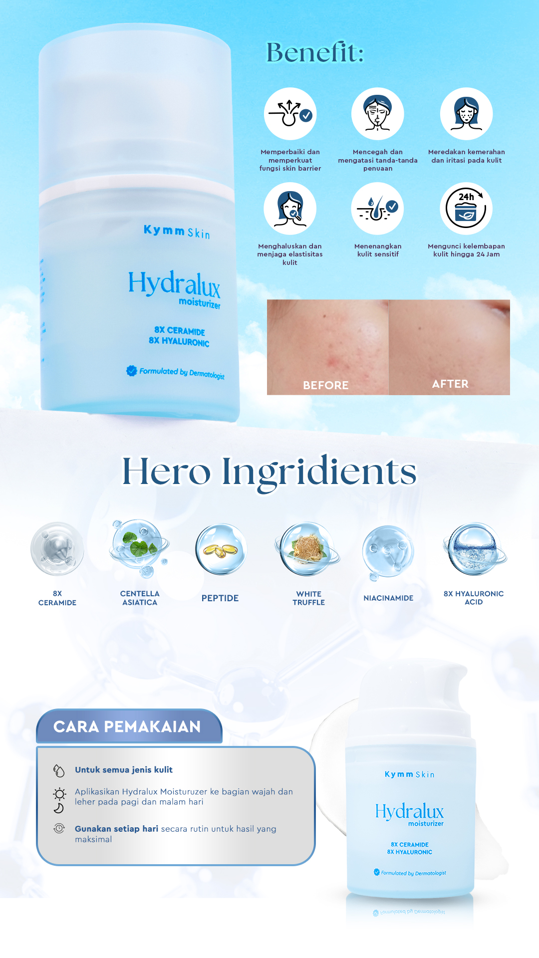 Jual KYMM SKIN Hydralux Moisturizer 8X Ceramide 8X Hyaluronic 30gr ...