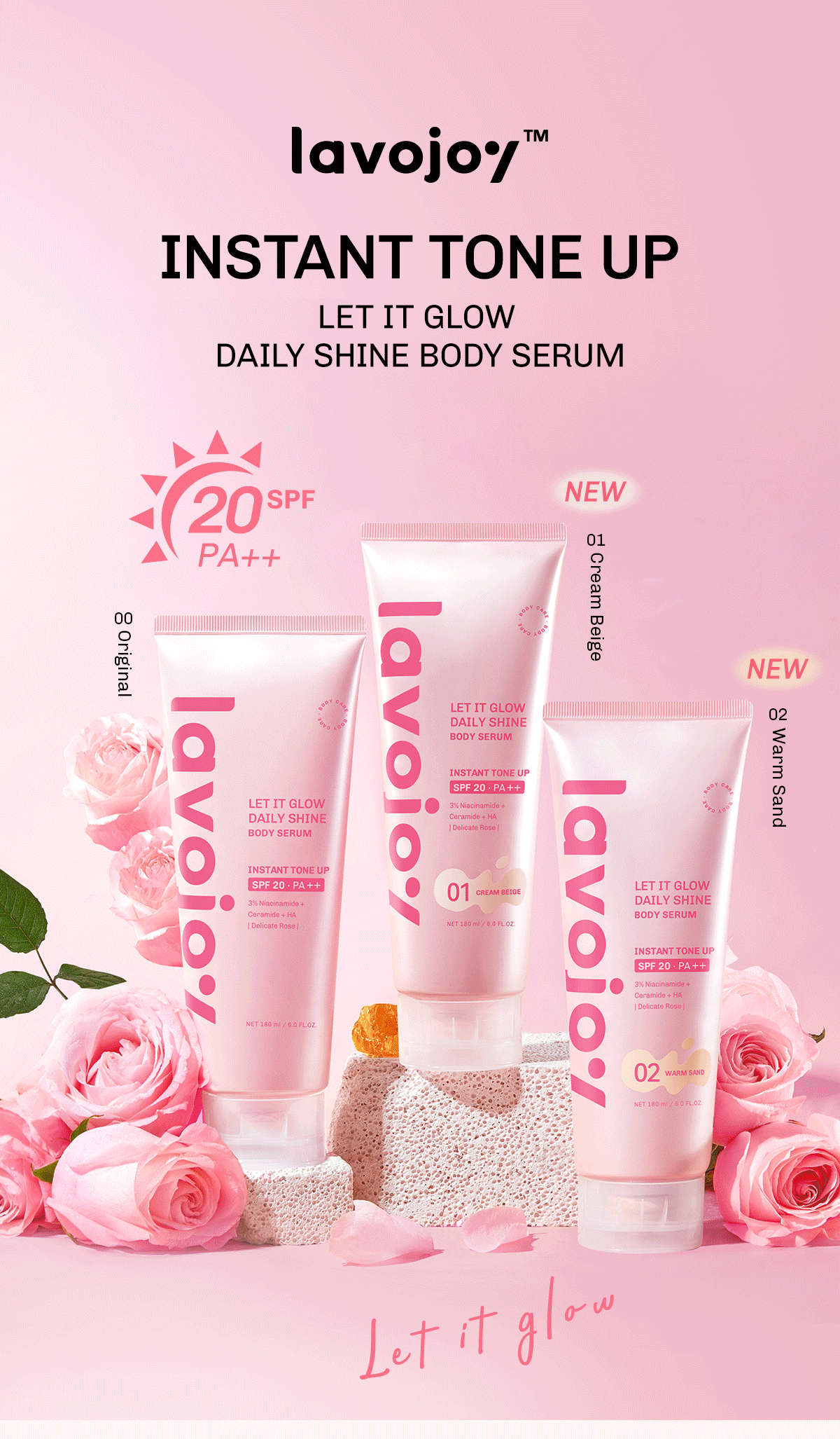 Jual [NEW LAUNCH SHADE 02] Lavojoy Let It Glow Daily Shine Body Serum Instant Tone Up Shade 02 ...