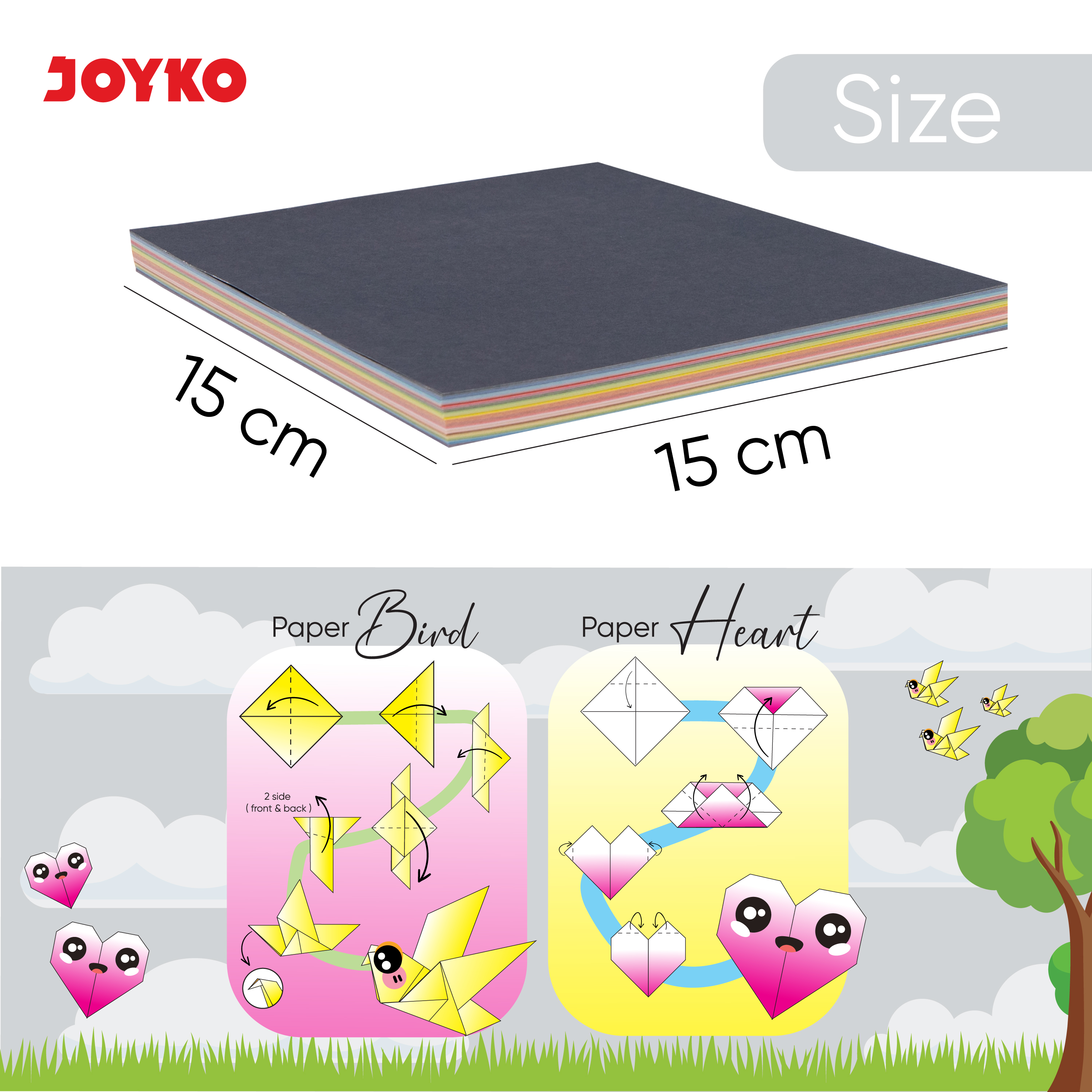 Jual JOYKO Origami Paper Kertas Lipat Seni OGP-304 15x15 cm | Shopee ...