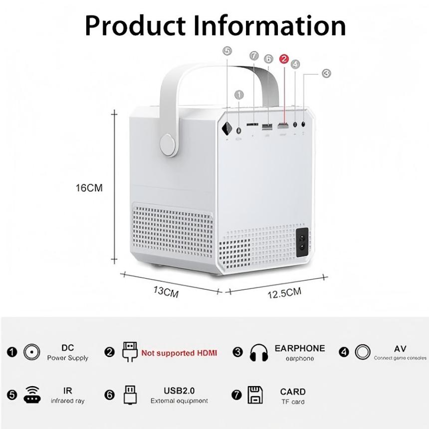 Jual Tripsky Android Proyektor T2mini Ram 2GB Built-in speaker Android 9 WiFi portable Home ...